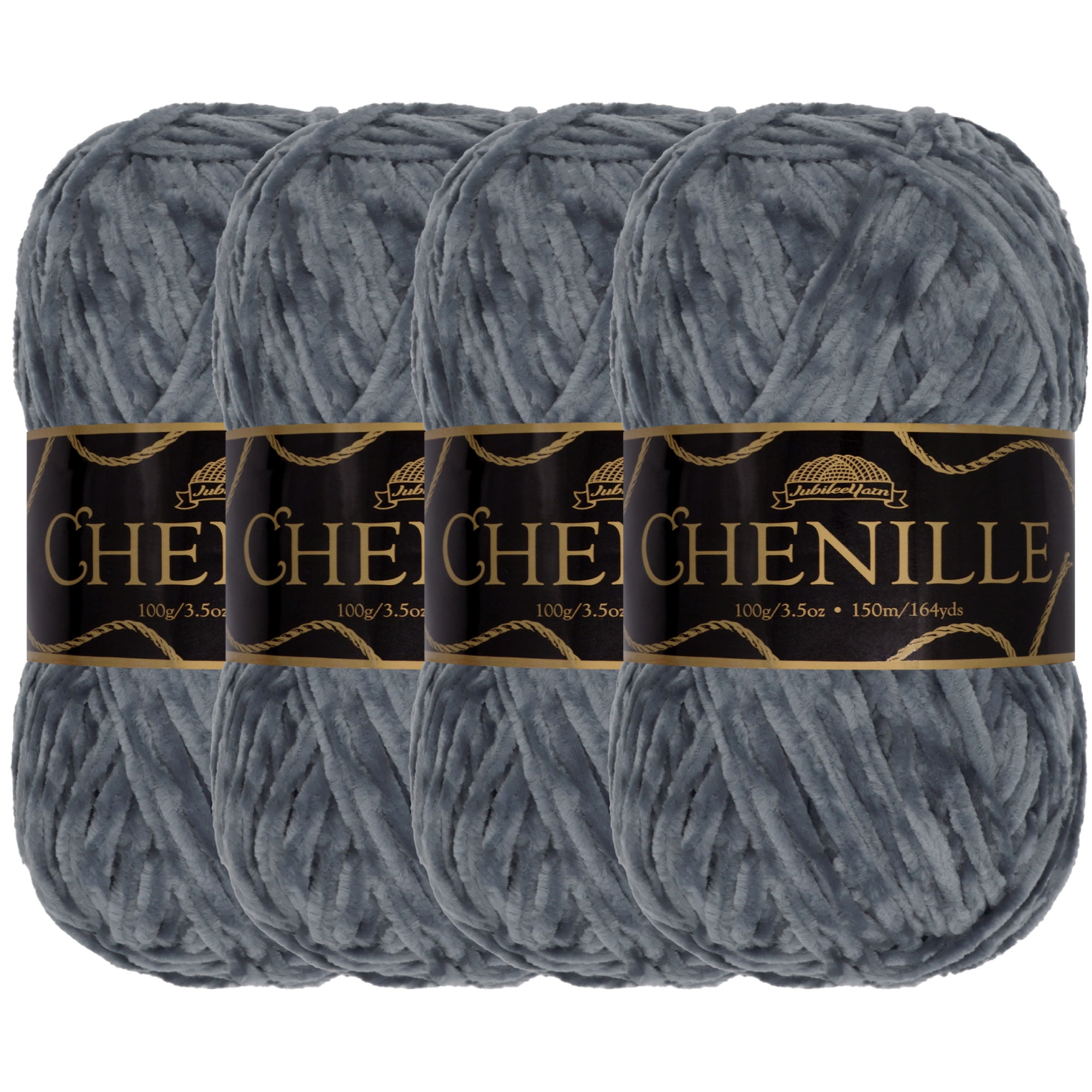 JubileeYarn Chenille Yarn - Worsted Weight Yarn - 100g/skein - Storm ...