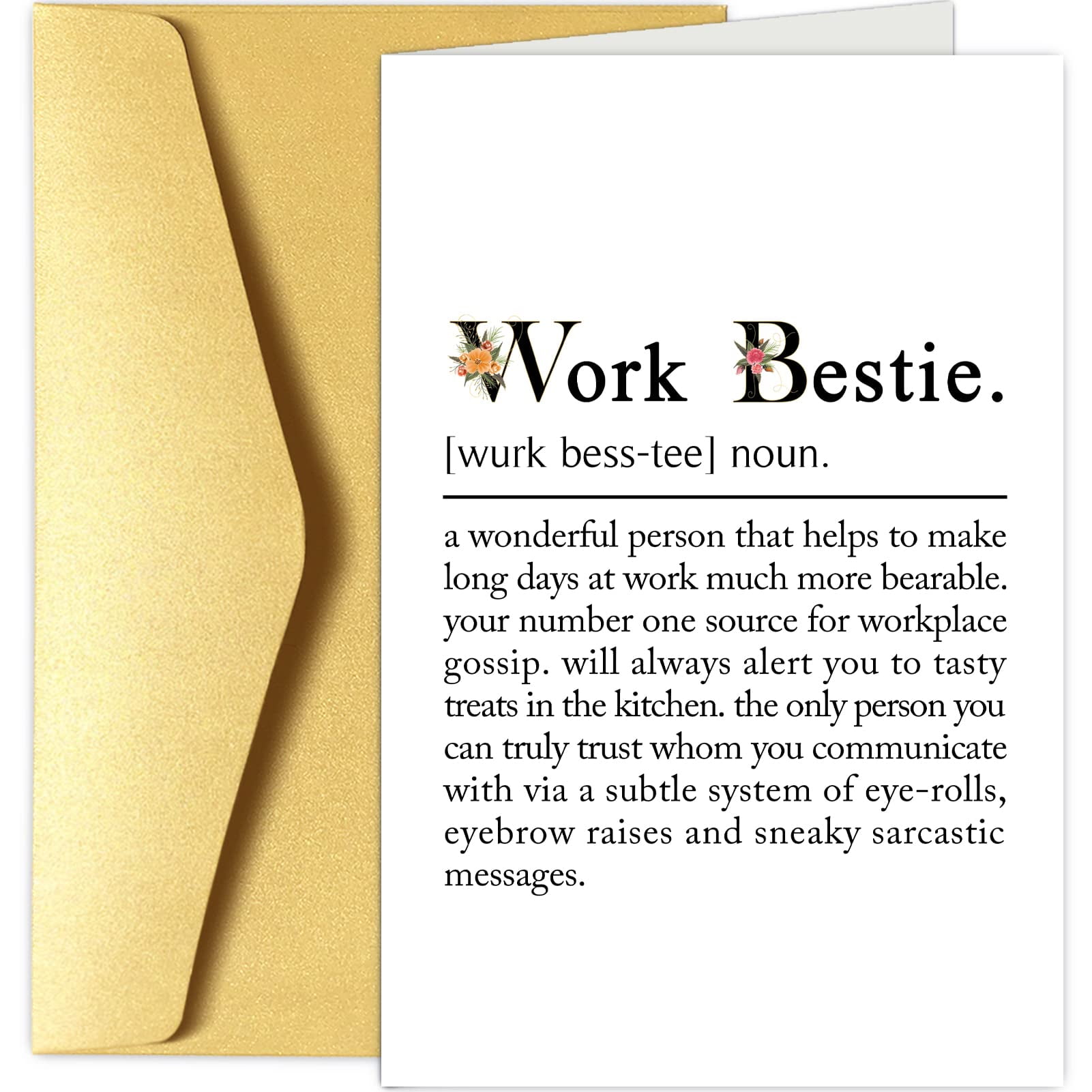 Chenive Work Bestie Greeting Card, Work Bestie Definition Card, Funny ...
