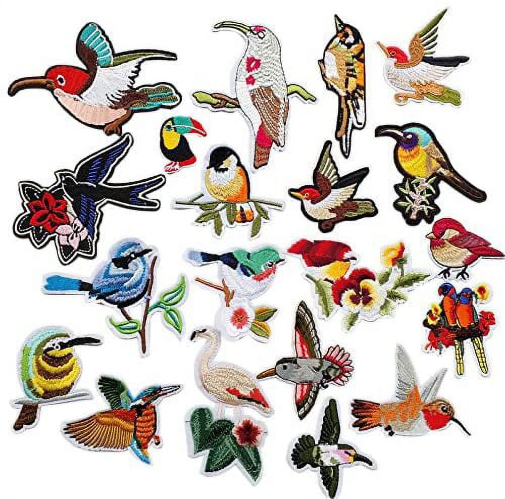 Chenkou Craft 20pcs Random Embroidered Birds Assorted Iron-on or Sew-on ...