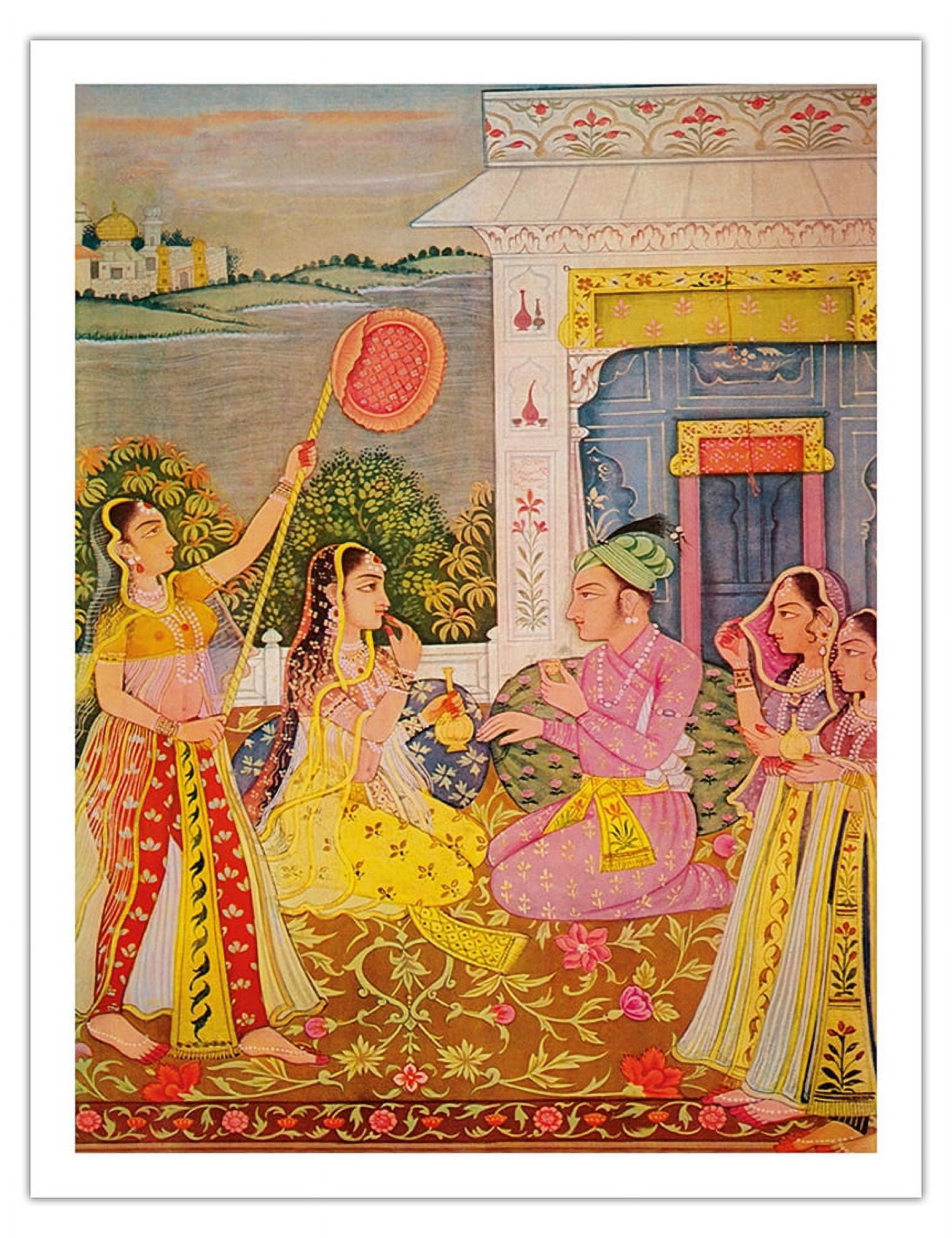 Chennai India - The Lovers Ceremony - Vintage Indian Miniature Painting ...