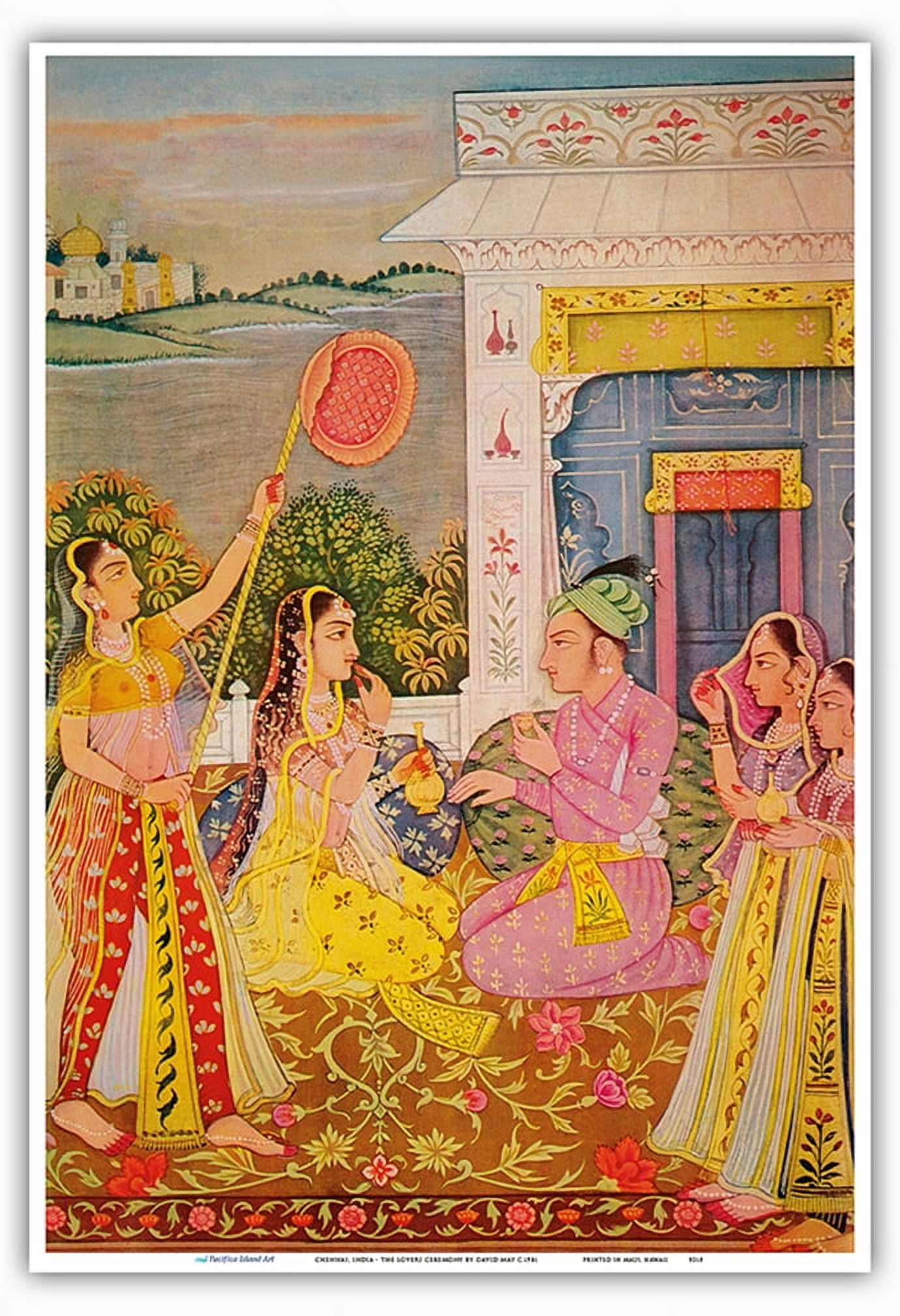 Chennai India - The Lovers Ceremony - Vintage Indian Miniature Painting ...