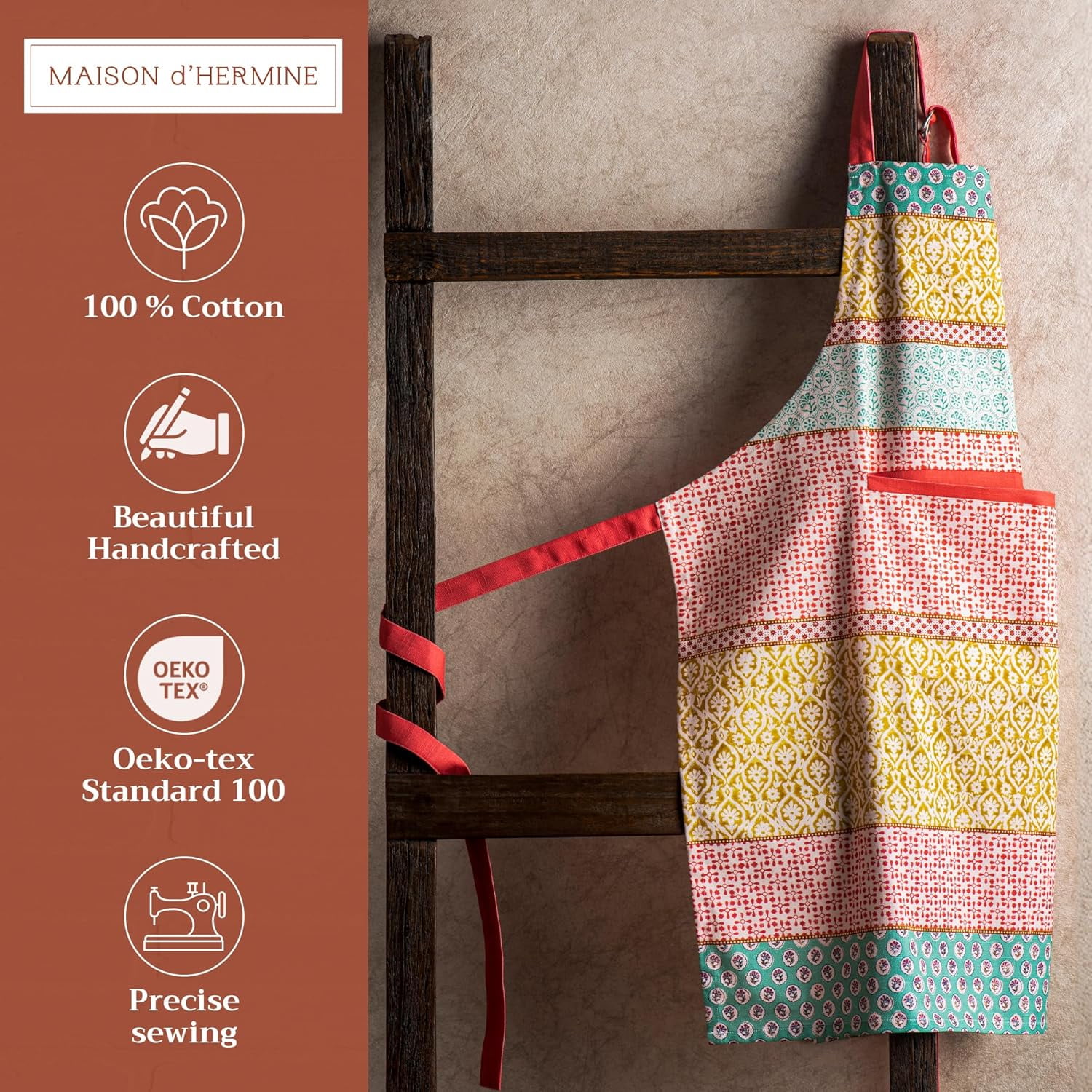 Chenran-100% Cotton Apron for women with Pocket Kitchen Chef Fall Apron for Men Cooking ...