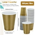 Chenran-100 Pack 18oz Gold Cups, Disposable Plastic Cups Large Drinking ...