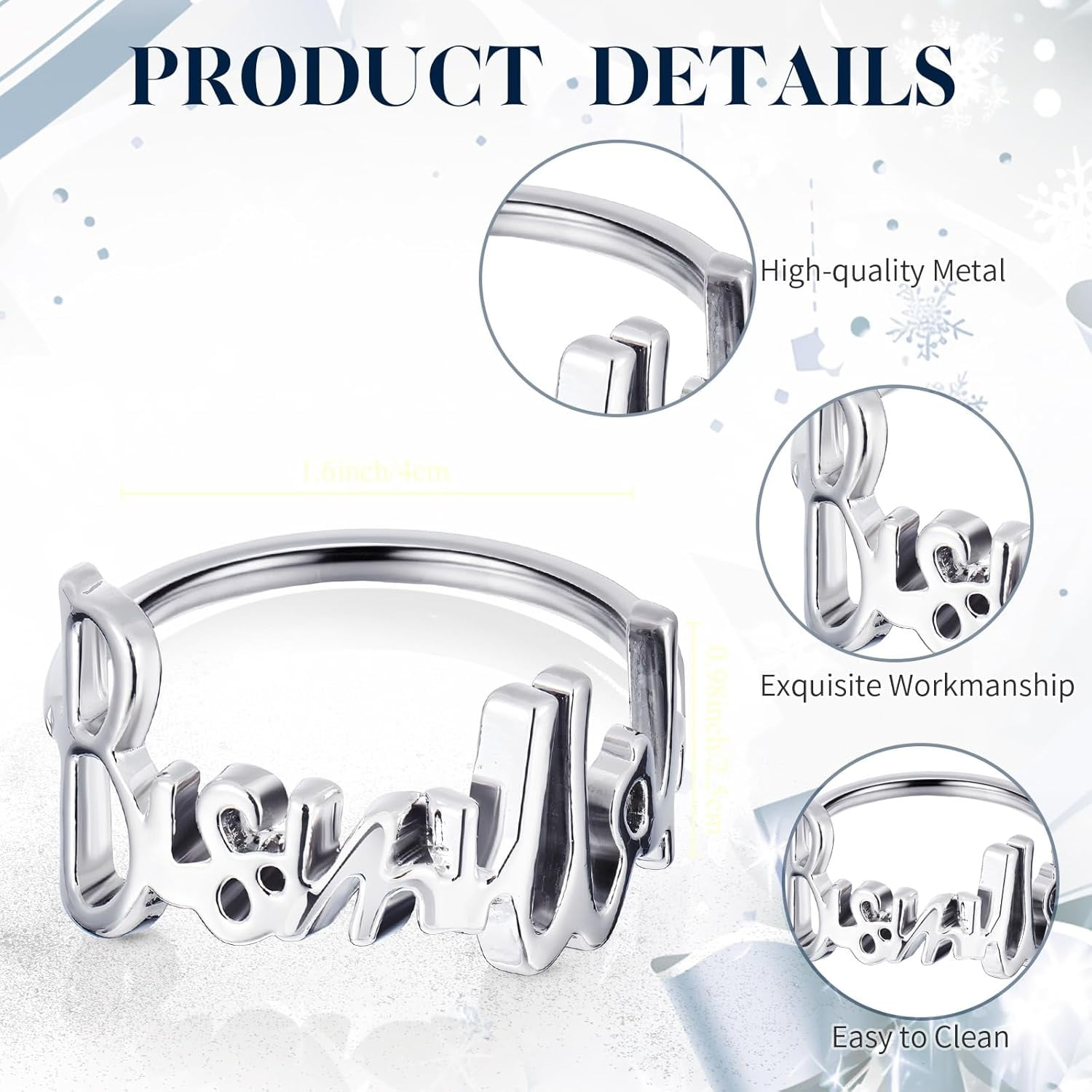 Chenran-12 Pcs Eid Napkin Rings Bismillah Letter Metal Napkin Ring Set ...