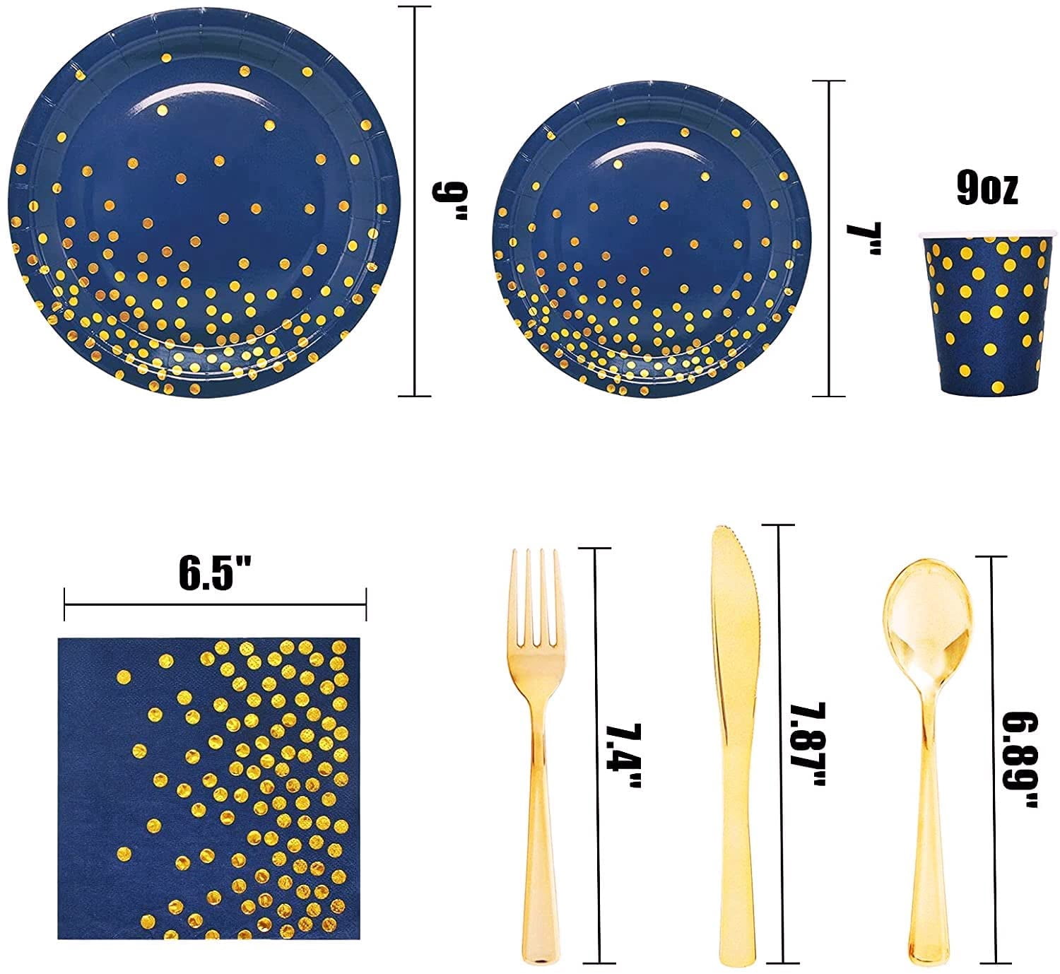 Chenran-168Pcs Navy Blue Plates and Napkins Party Supplies, Blue Paper ...