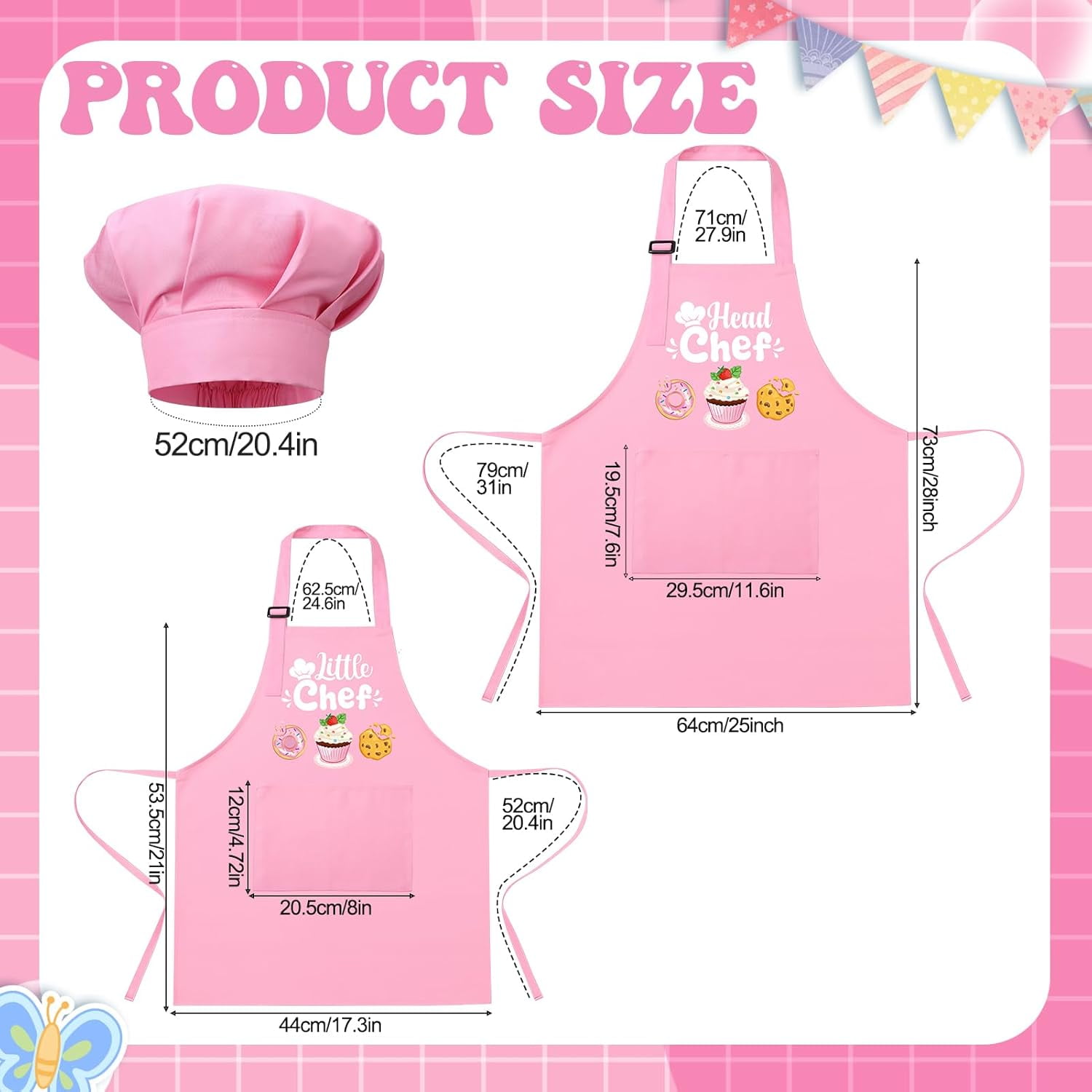 Chenran-2 Pack Parent and Child Aprons Set, Mommy and Me Adjustable ...