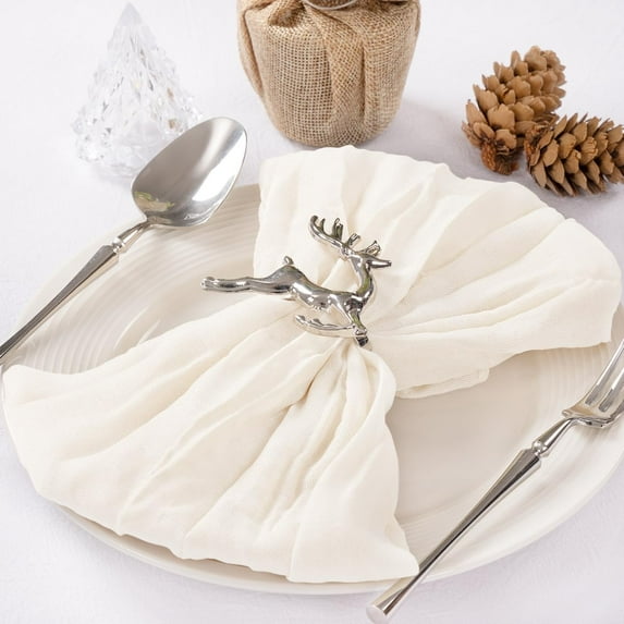 Chenran-24 Pack Cheesecloth Napkins Wedding Napkins 21"x21" Boho Reusable Napkins in Bulk for ...
