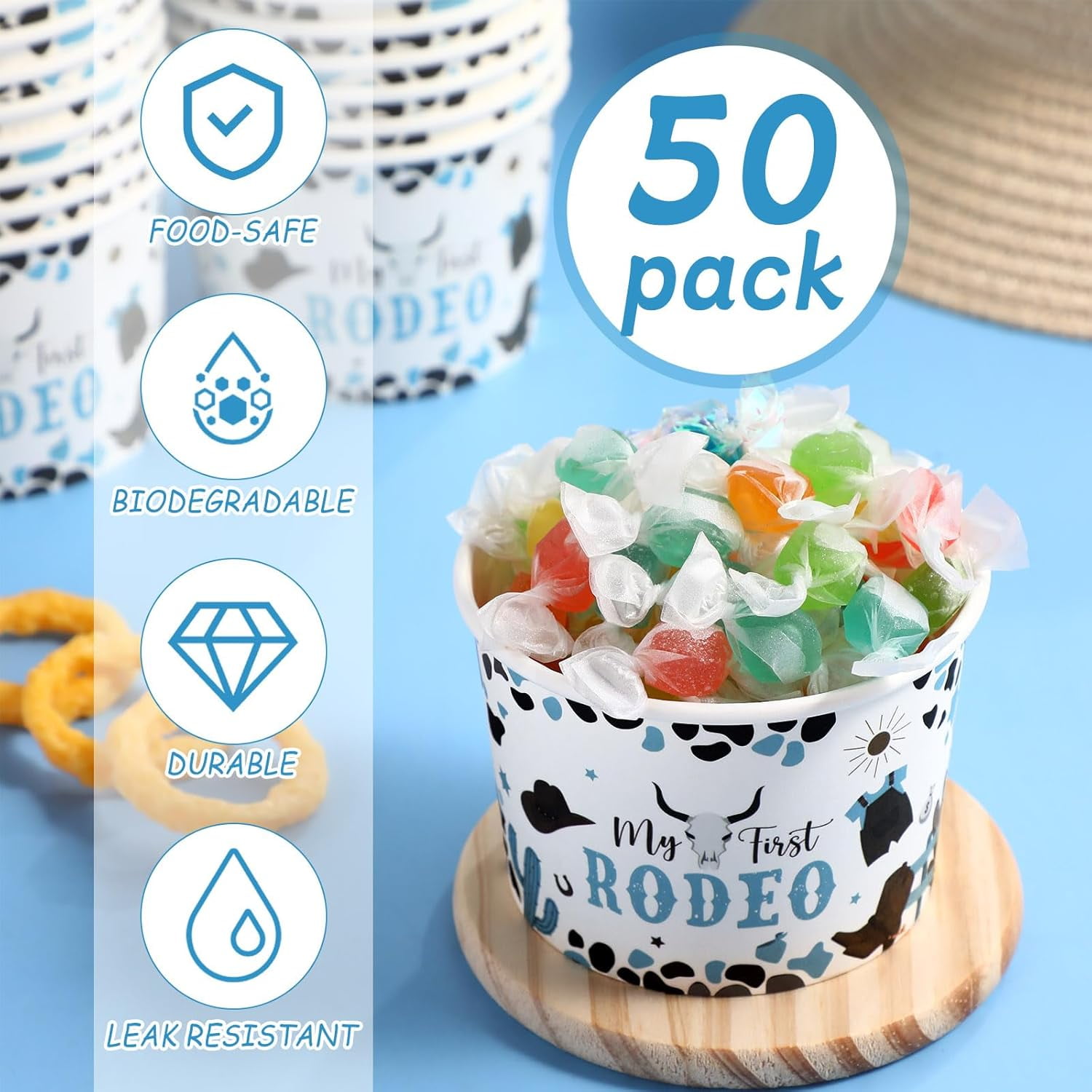 Chenran-50 Pack My First Rodeo Birthday Party Supplies Decorations 1st ...