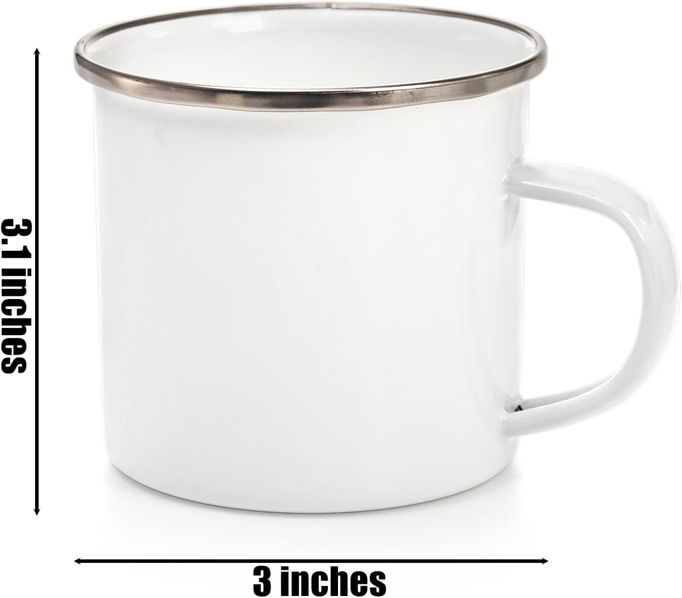 Chenran-6 Pack Sublimation Blank White Enamel Mug, 12 OZ Coffee Mugs ...