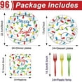 Chenran-96PCS Merry Christmas Party Tableware Set Christmas Lights ...