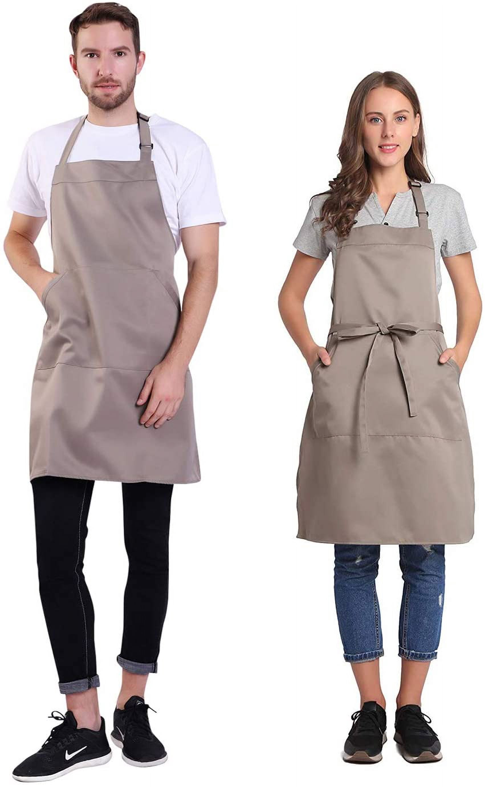 Chenran-Adjustable Bib Apron with Long Ties for Women Men 18 Colors ...