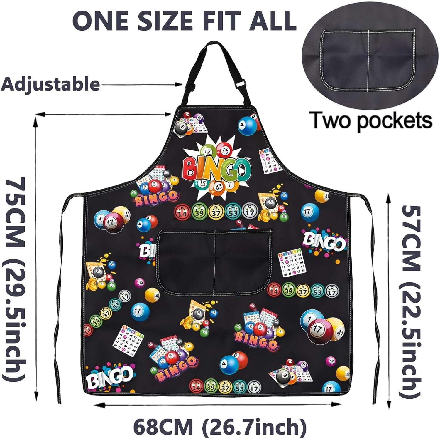 Chenran-Bingo Apron - Cooking Apron with Pocket for Women & Men ...