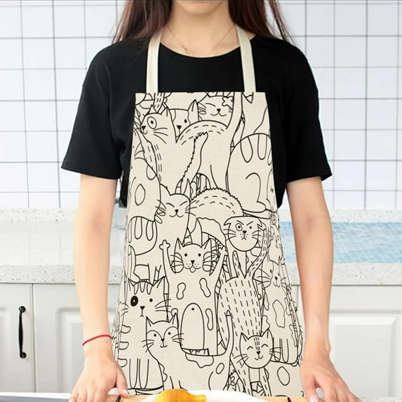 Chenran-Cat Apron Cute Cooking Apron for Women Men Chef Funny Aprons ...