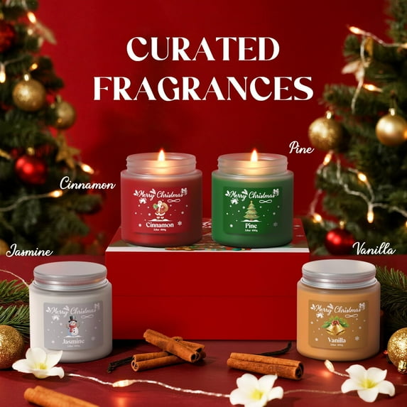 Chenran-Christmas Candles, Scented Candle Gift Set of 4, Holiday Candles for Women and Men ...