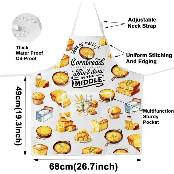 Chenran-Cornbread Kitchen Apron Cornbread Food Gifts Some Of Y'alls ...