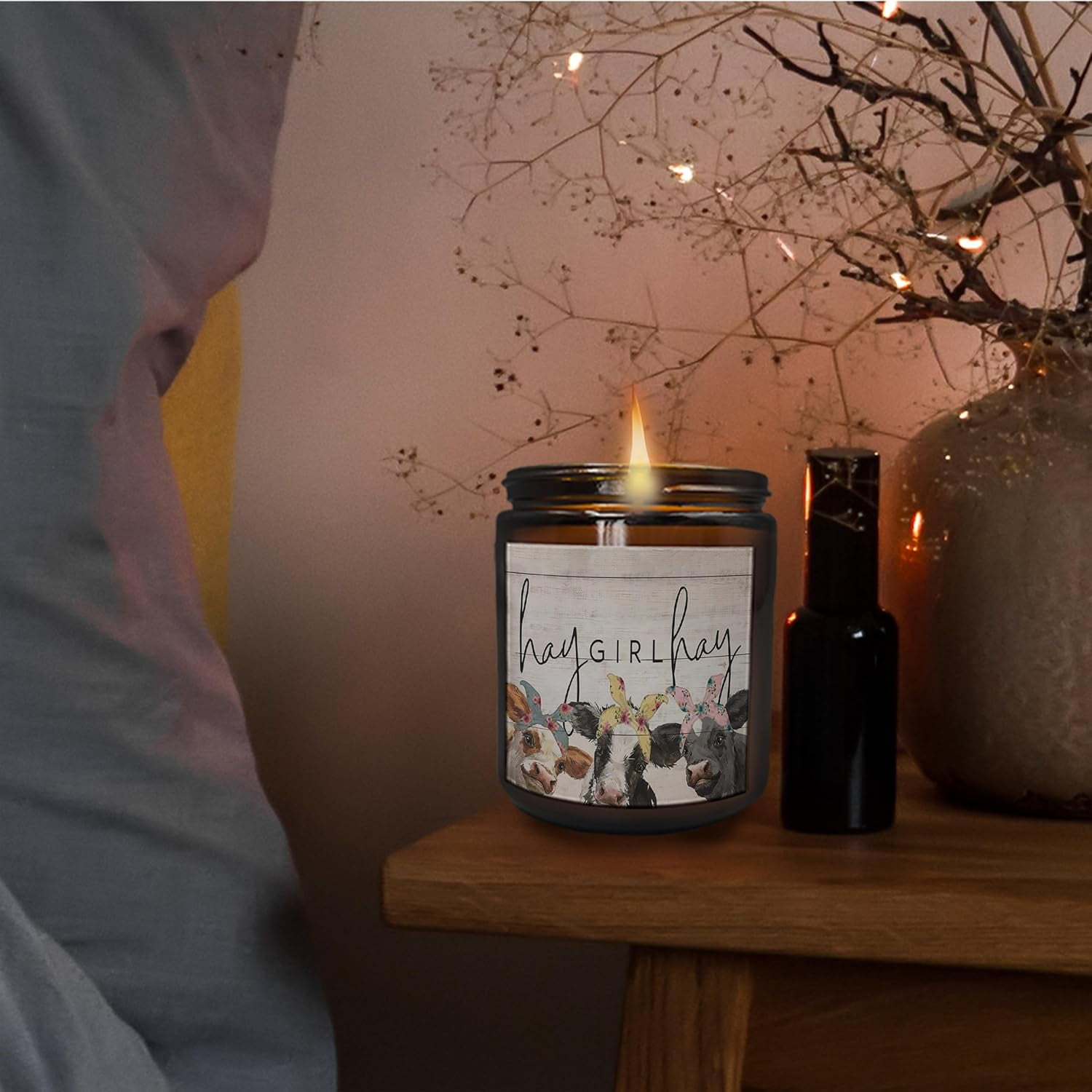 Chenran-Farmhouse Cow Candle, Cow Gifts for Girls Cow Lovers Women ...