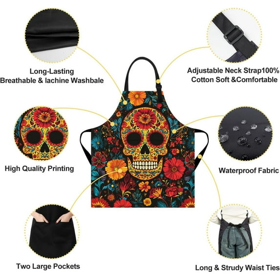 Chenran-Funny Apron for Women Men with Pockets, Adjustable Kitchen Chef ...