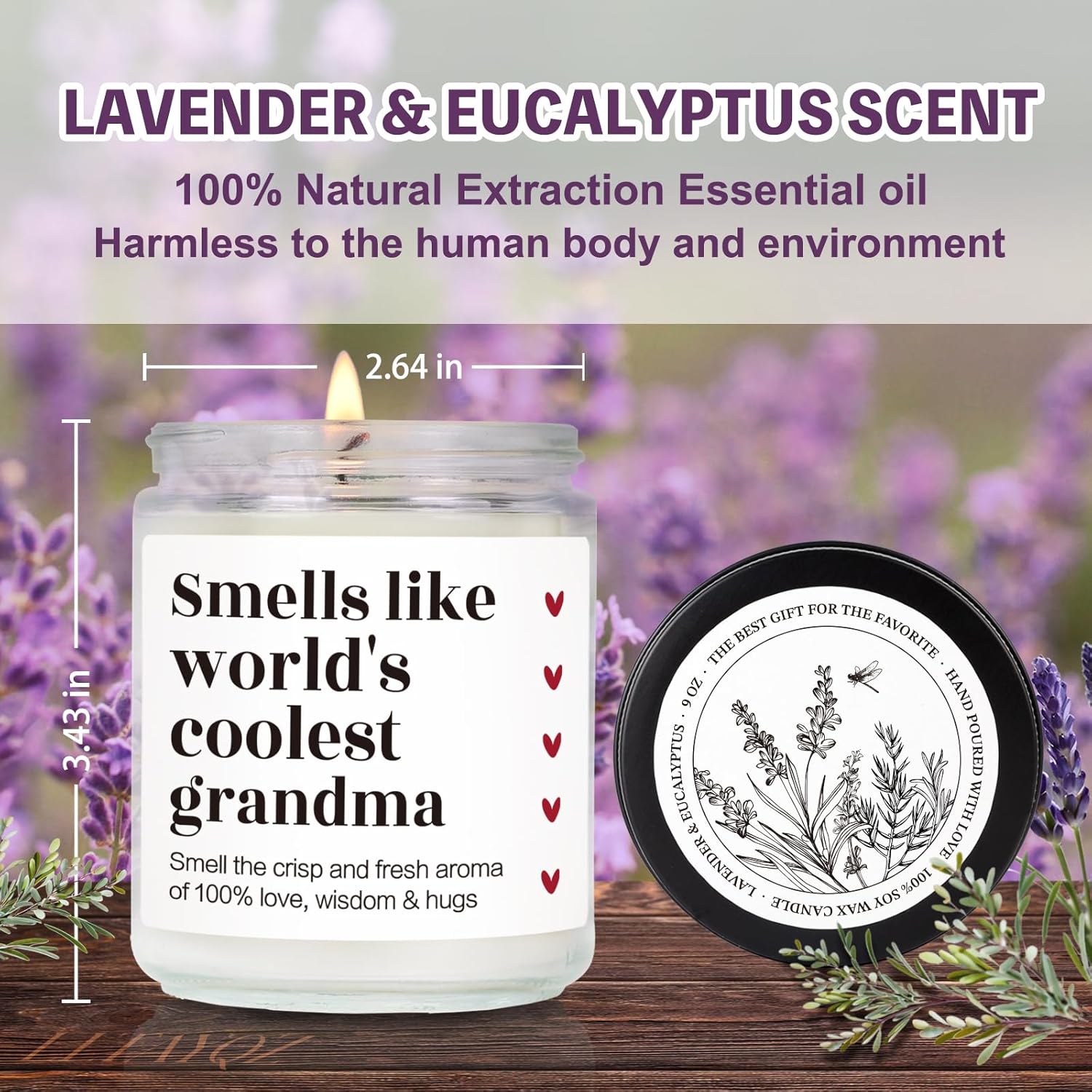 Chenran-Funny Lavender & Eucalyptus Scented Candle Gift for Grandma ...