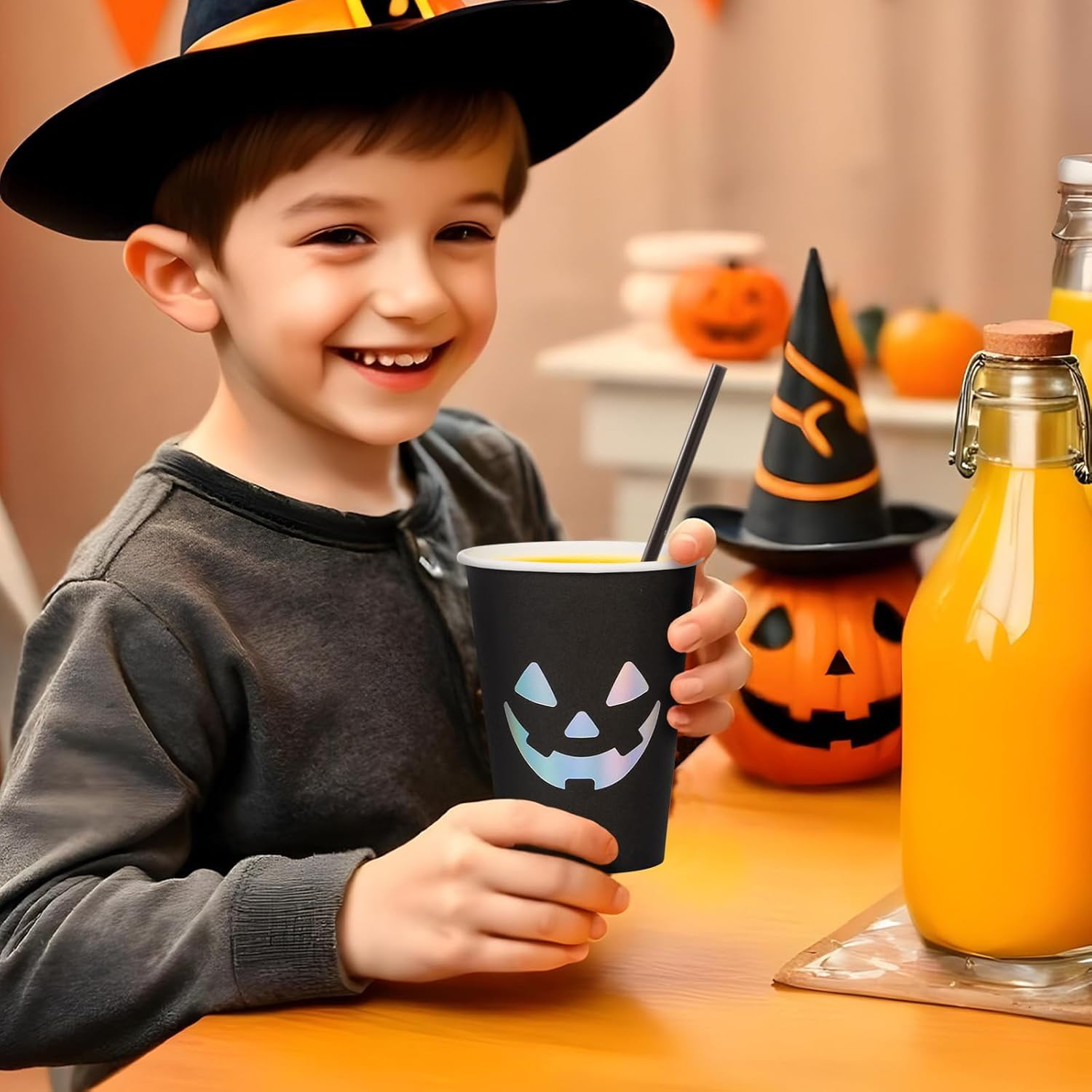 Chenran-Halloween Disposable Paper Party Cups, Bulk 50 Pack, Leak ...