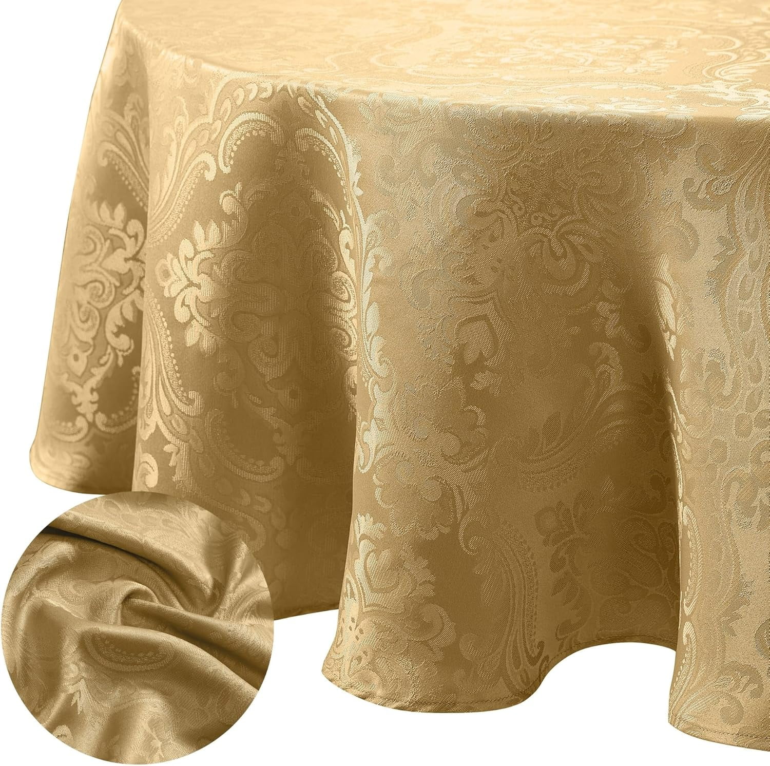 Chenran-Home Fashions Caiden Elegance Damask Waterproof, Stain & Wrinkle Resistant Fabric ...