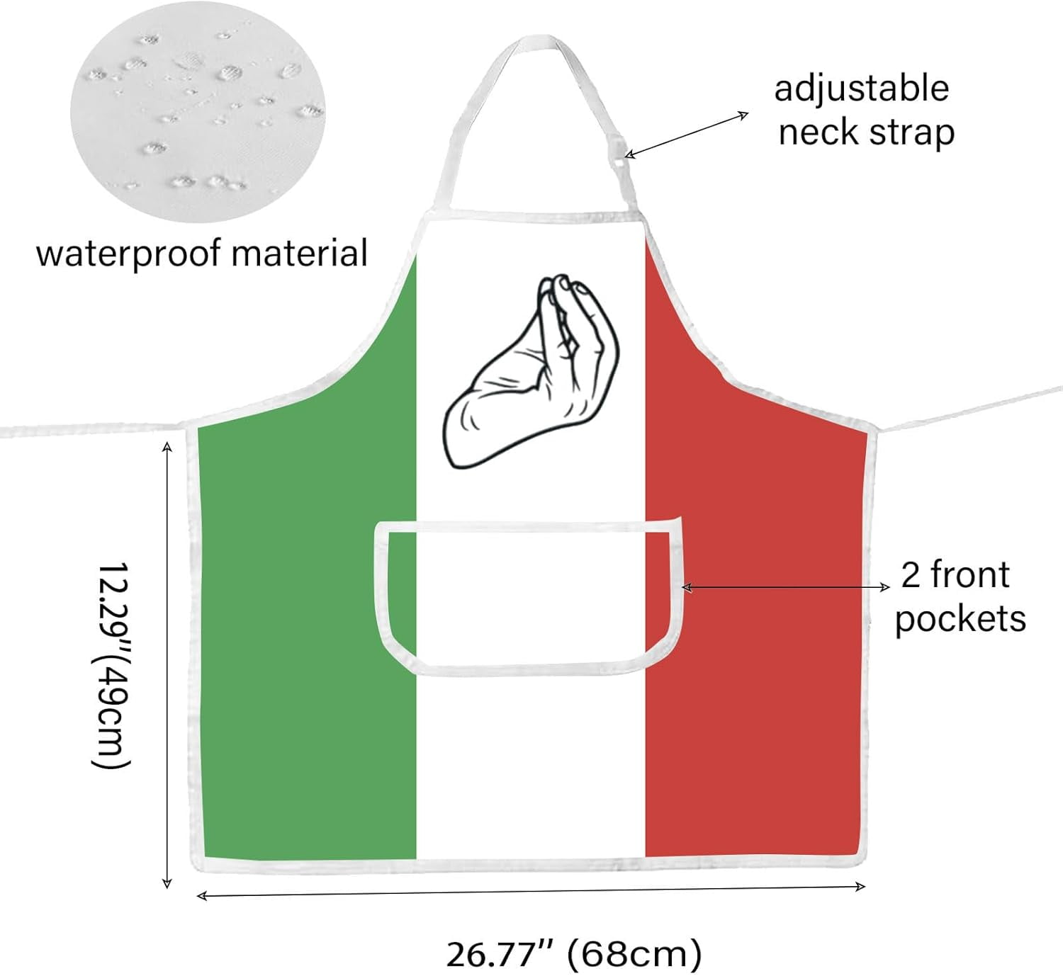 Chenran-Italian Kitchen Apron Italian Cooking Apron Italian Hand ...