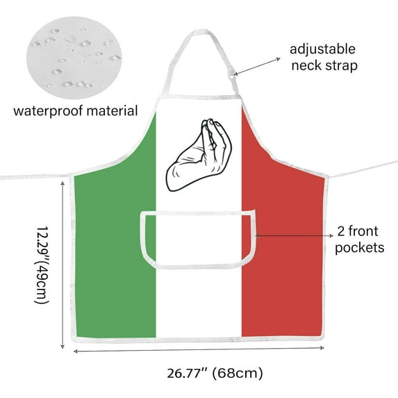 Chenran-Italian Kitchen Apron Italian Cooking Apron Italian Hand ...