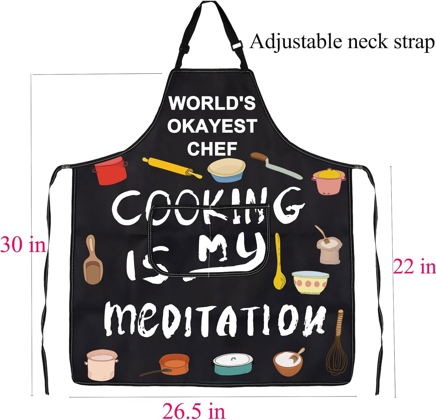 Chenran-Kiss The Chef Apron Gifts for Cooking Lovers Kitchen Chef Apron ...