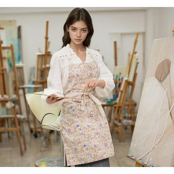 Chenran-Kitchen Aprons for Women with 2 Pockets,Double Sided Vintage Adjustable Apron for ...