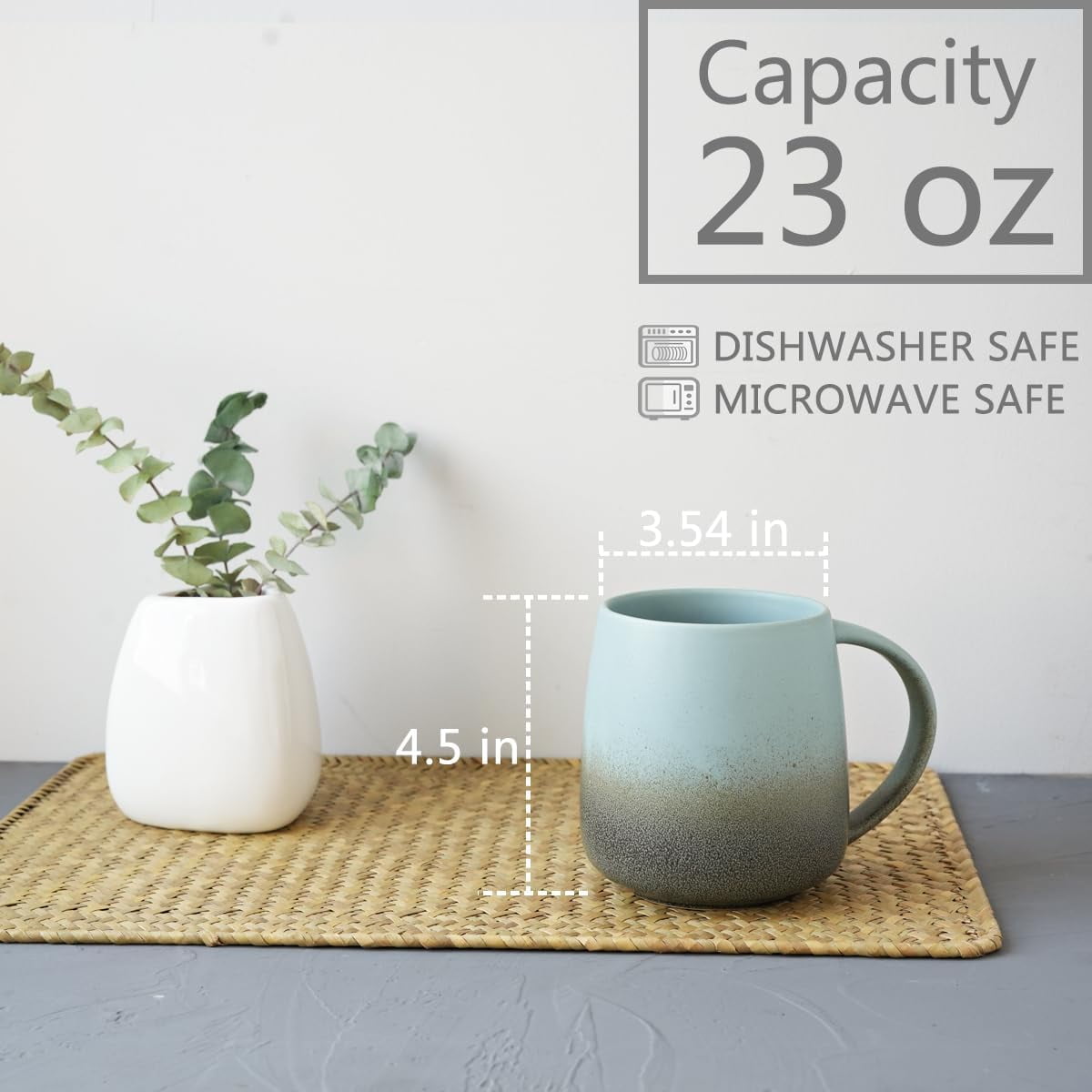 Chenran-Large Ceramic Coffee Mug, 23 Oz, Microwave and Dishwasher Safe ...