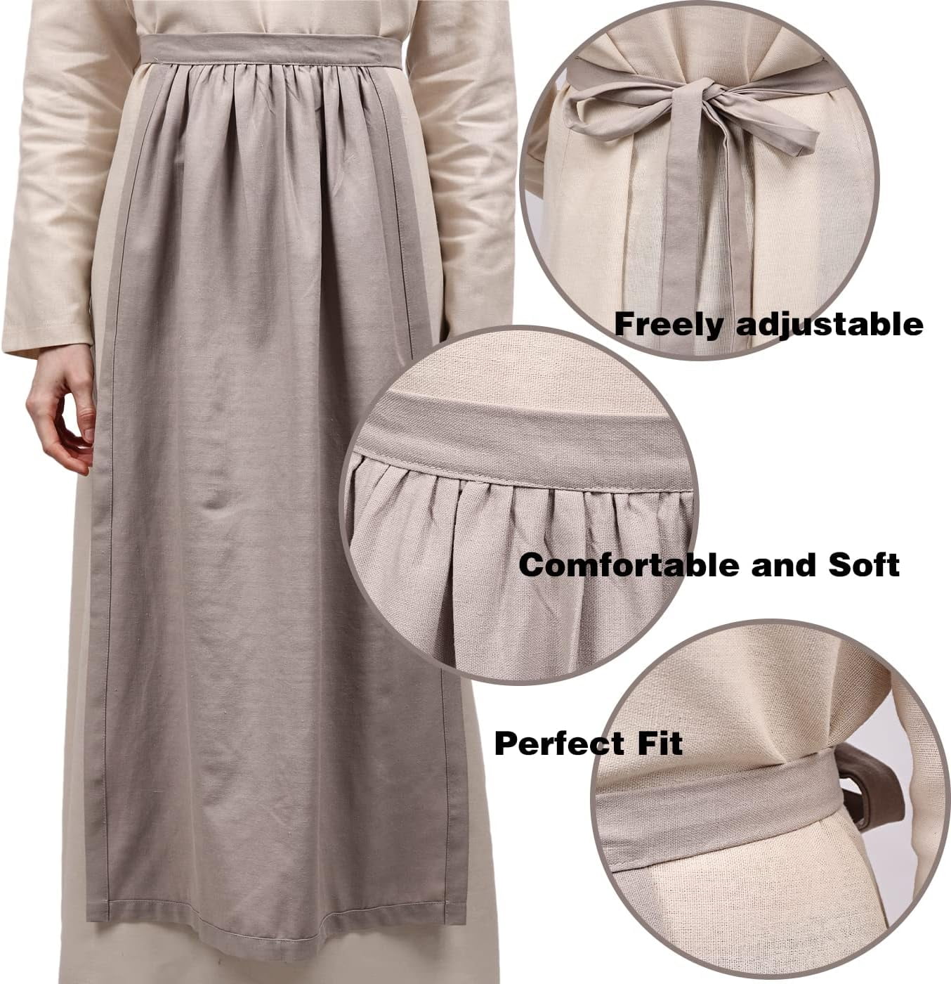 Chenran-Medieval Cosplay Half Apron, Renaissance Vintage Linen Waist ...