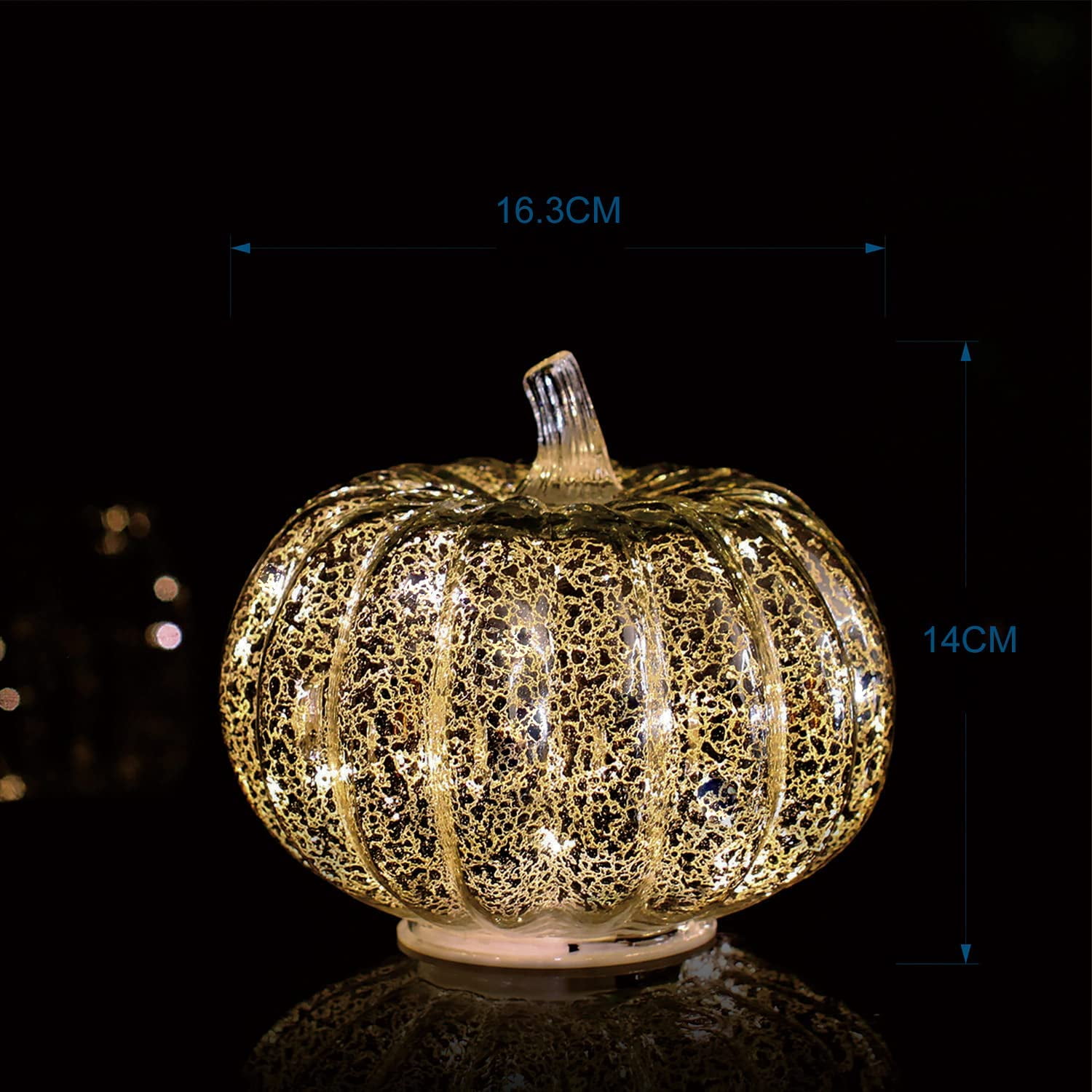 Chenran-Mercury Glass Pumpkin Light with Timer for Halloween Pumpkin ...