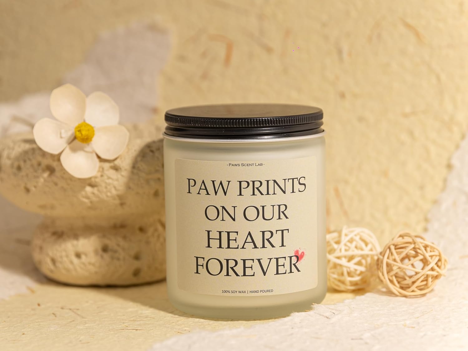 Chenran-Paw Prints On Our Heart Forever Candle, Dog Memorial Gifts for ...