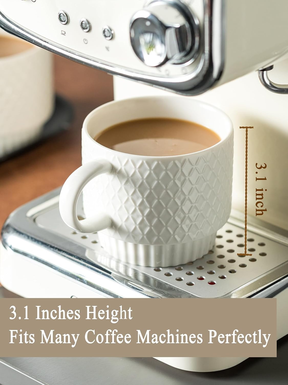 Chenran-Stackable Coffee Mugs Set with Stand, Coffe Cup with Tea Spoon ...