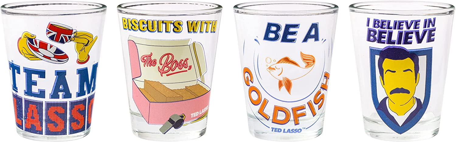 Chenran-Ted Lasso Quotes 4 Pack Mini Glass Set, 1.5 Ounces - Walmart.com