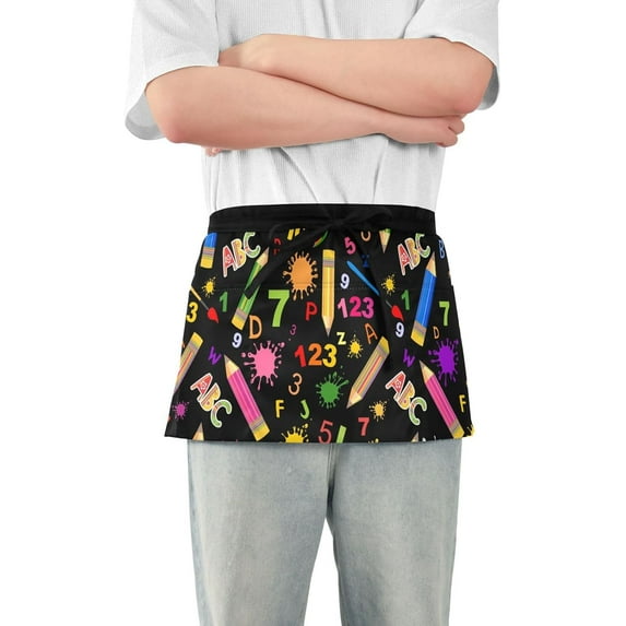Chenran-Waist Apron Fun Back To School Short Waitress Server Apron Chef Half Apron Waiter ...