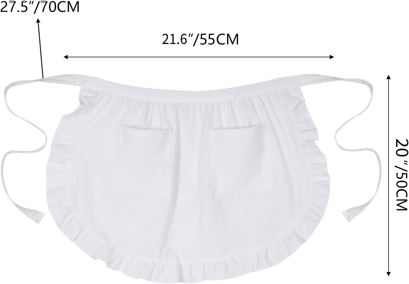 Chenran-Waist Aprons for Women with Pockets, Waitress Costume Apron for ...