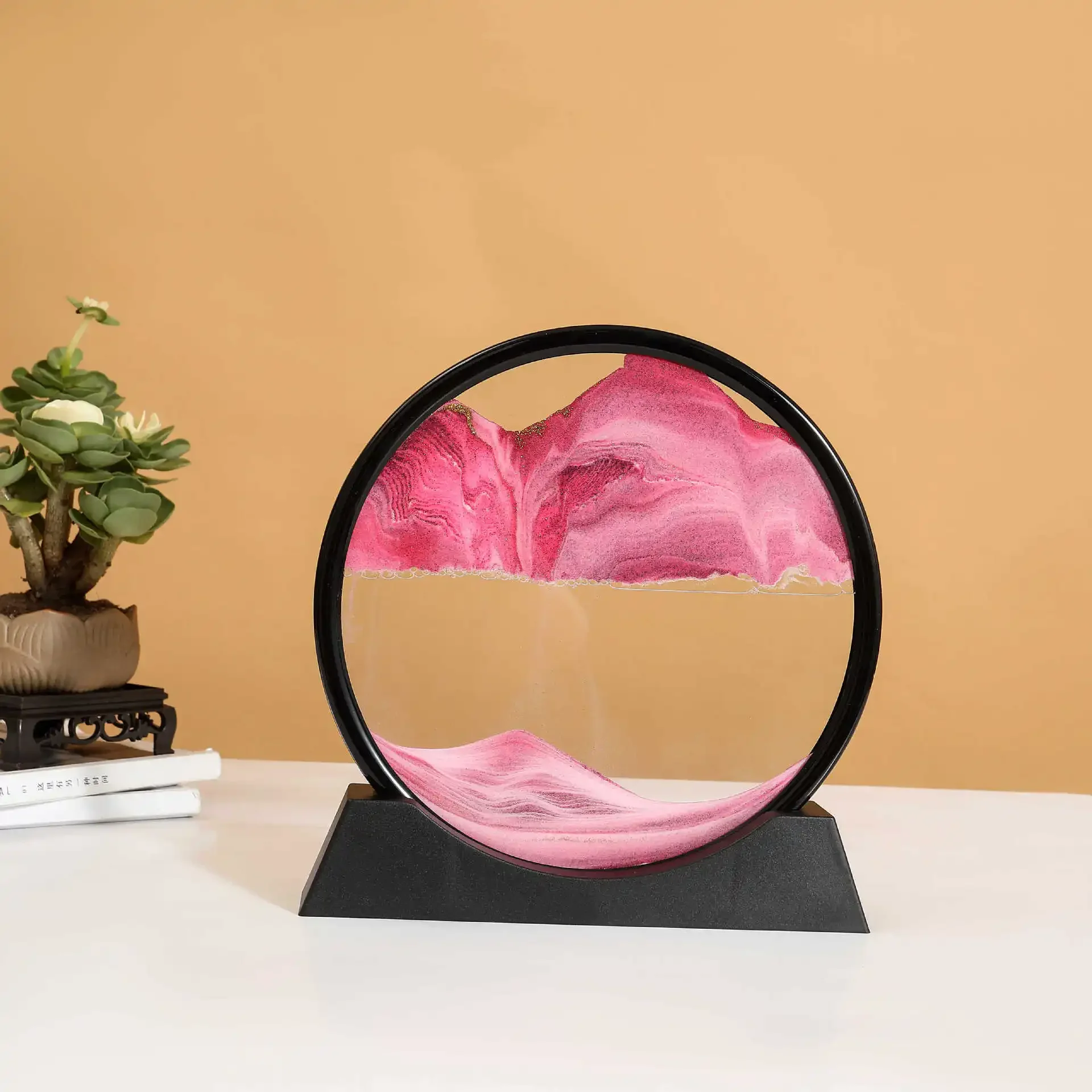 ChenweiSandscape Moving Sand Art Picture Round Glass 3D Deep Sea ...