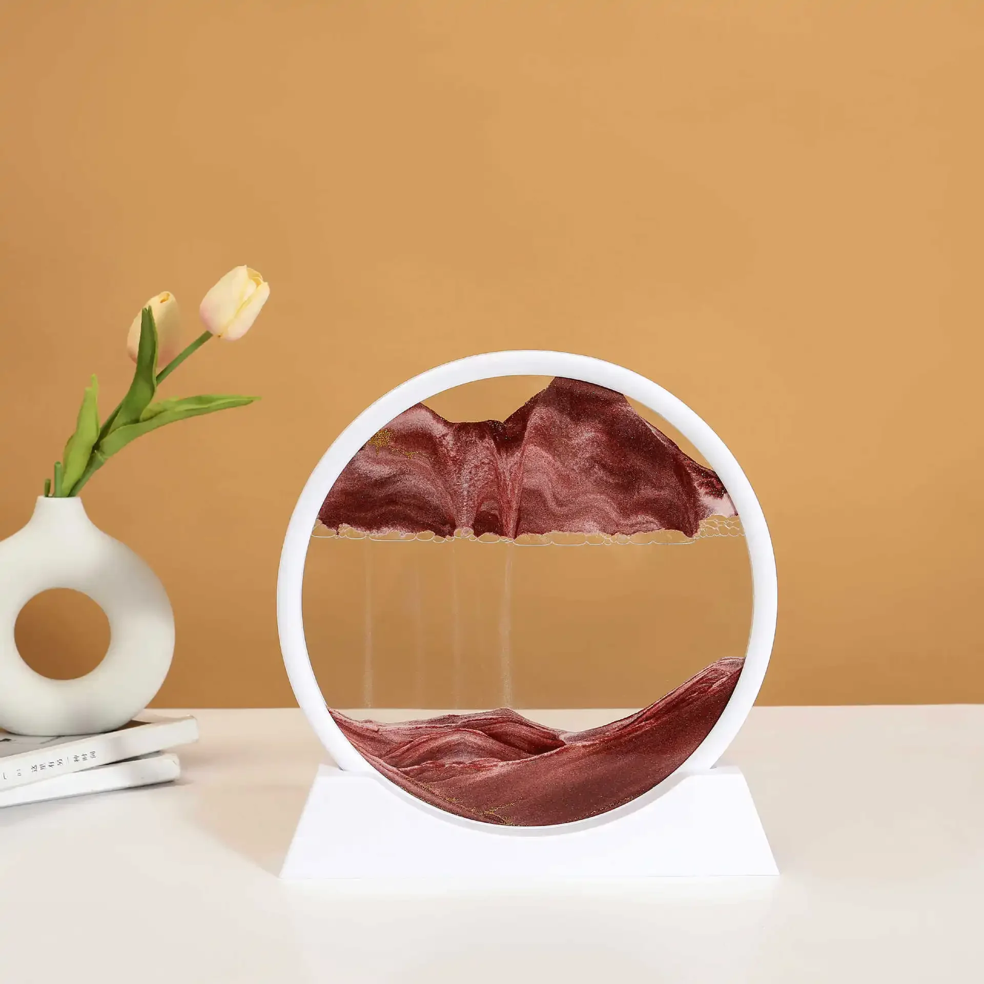 ChenweiSandscape Moving Sand Art Picture Round Glass 3D Deep Sea ...
