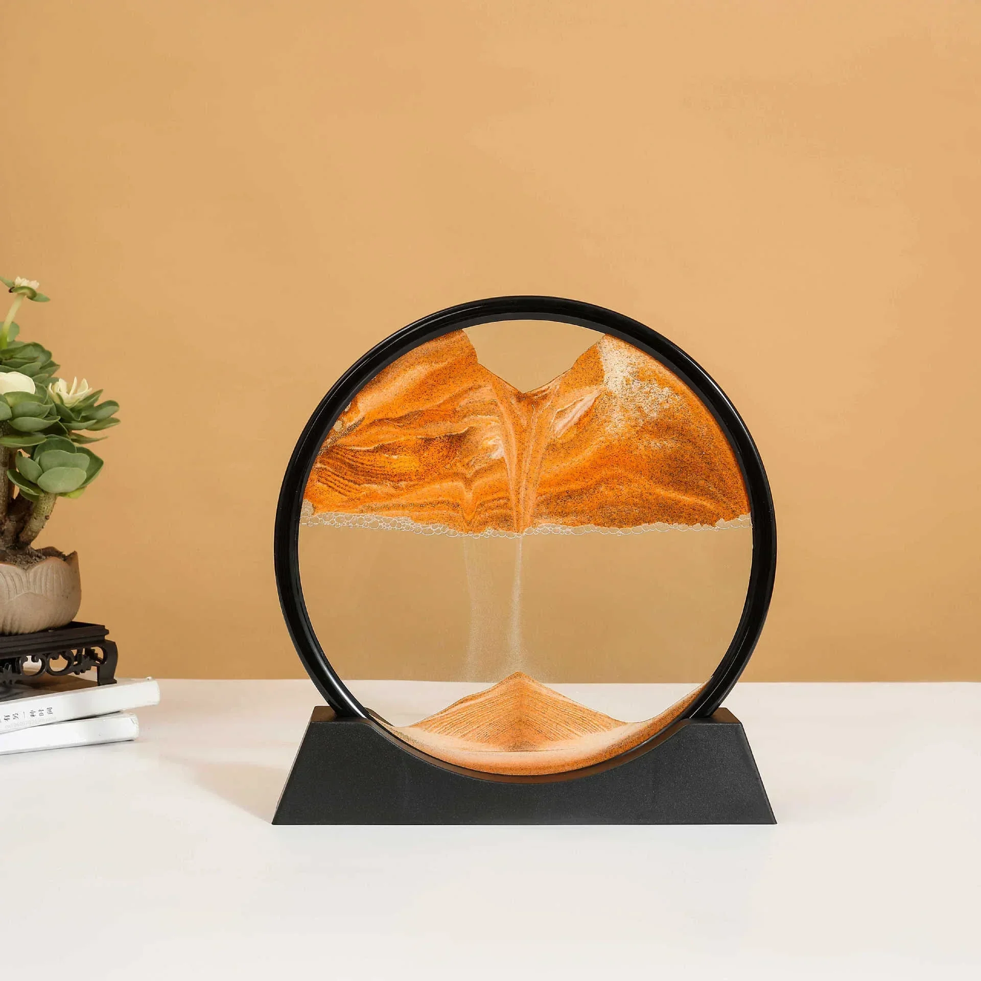 ChenweiSandscape Moving Sand Art Picture Round Glass 3D Deep Sea ...