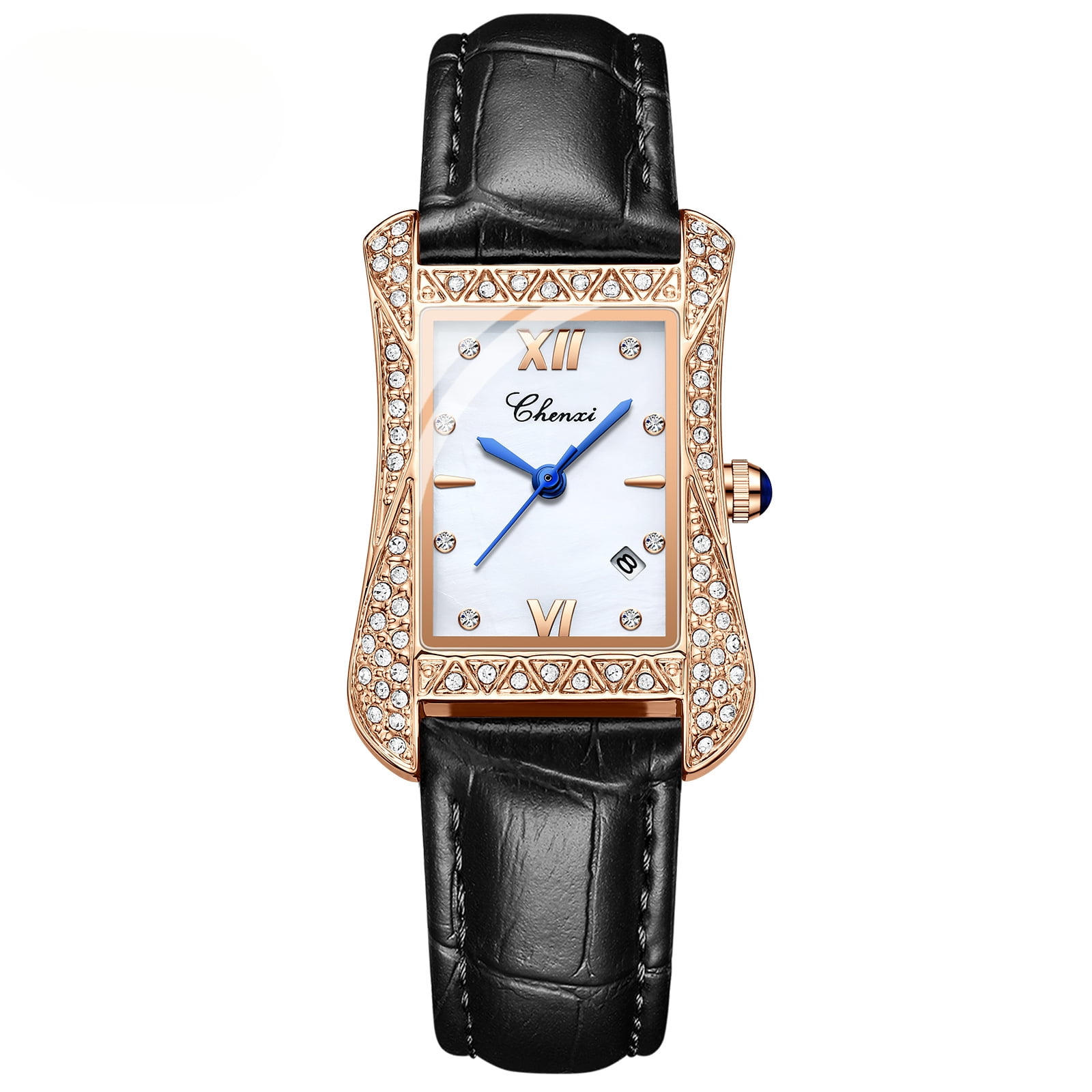 Chenxi Fashion Diamond Square Ladies Watch Waterproof Leather Belt ...