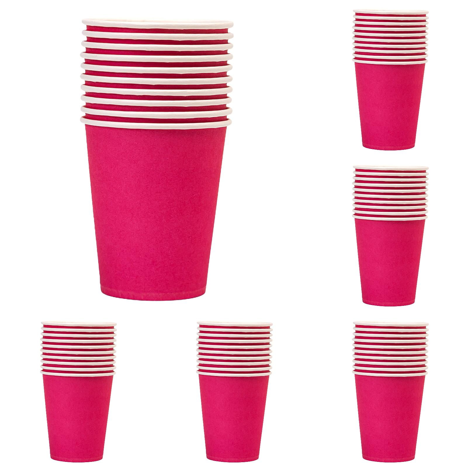 ChenyGod Pink Cups Solo Cups Pink Plastic Cups, 9 oz Disposable Cups ...