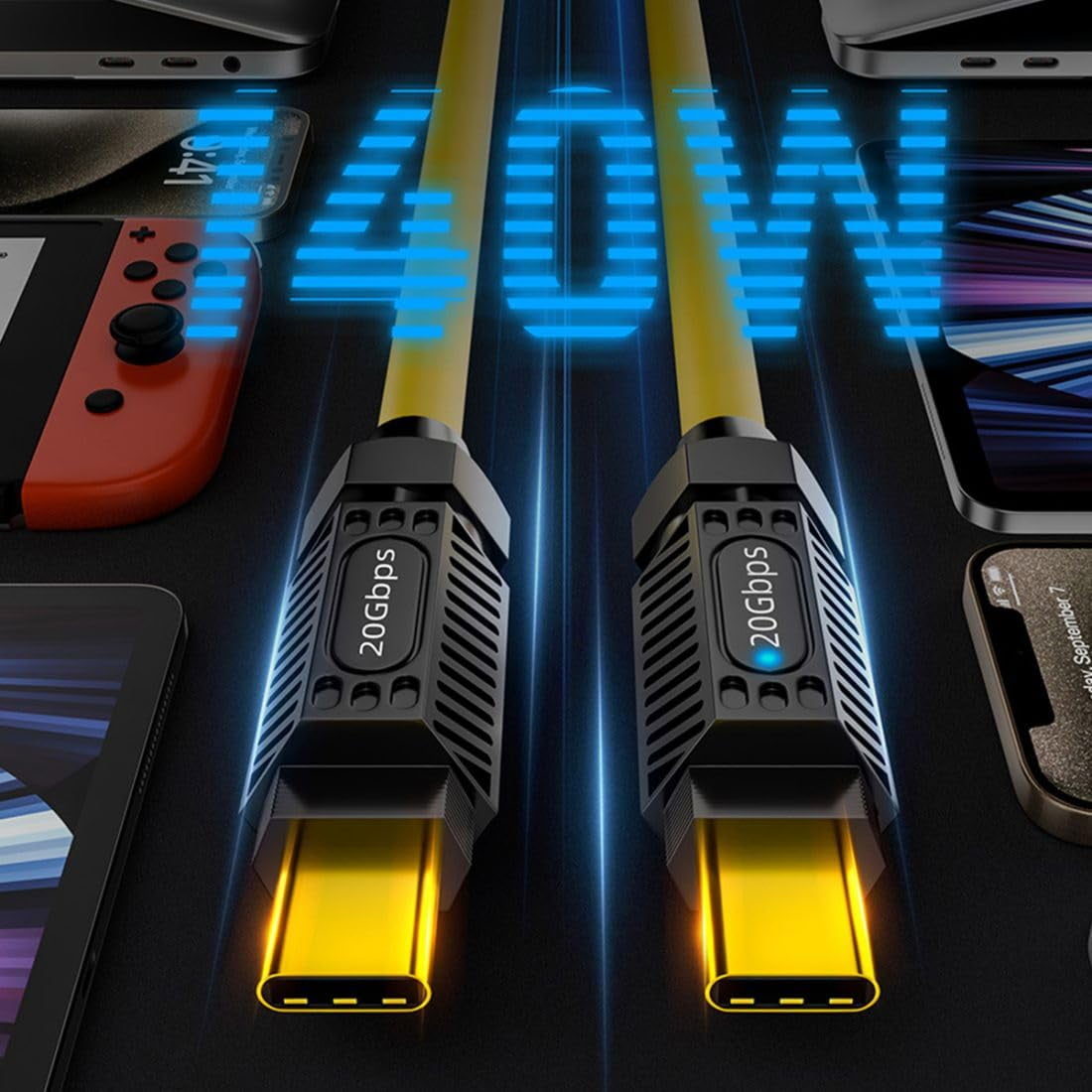 Chenyang 0.2M Ultra Soft High Flex USB-C USB4 Cable 20Gbps 140W 8K for ...