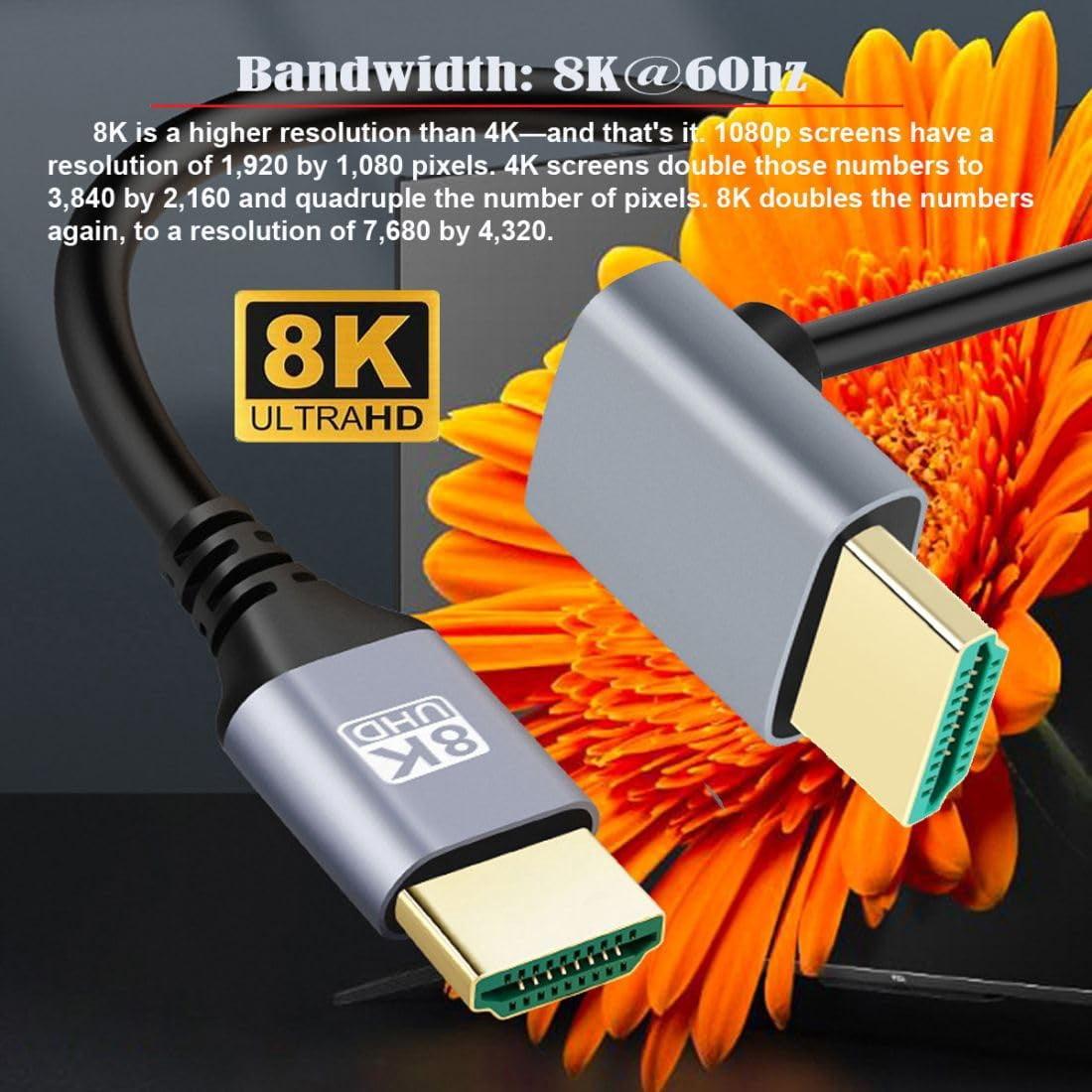 Chenyang 0.5M HDMI 2.1 Ultra Thin HDTV Cable 8K 4K Hyper Super Flexible ...