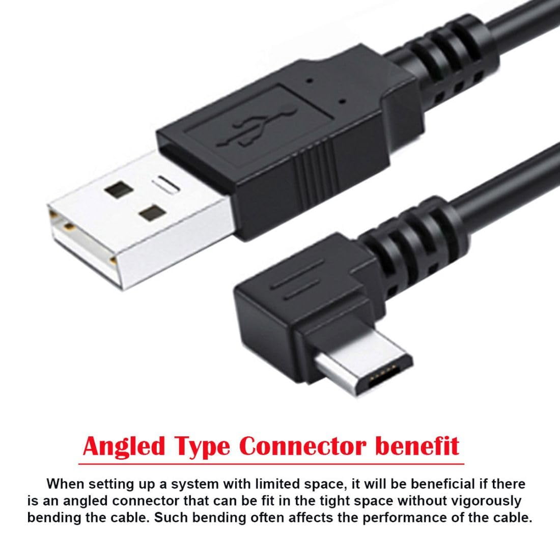 Chenyang 1.5M Right Angled 90 Degree Micro USB 5Pin to USB 2.0 Data ...