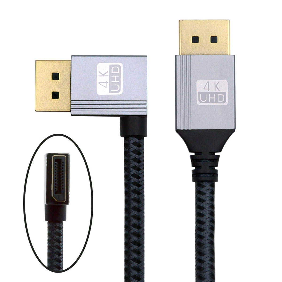 Chenyang 100cm Left Angled DisplayPort DP to DP Cable 4K 60hz Cable ...