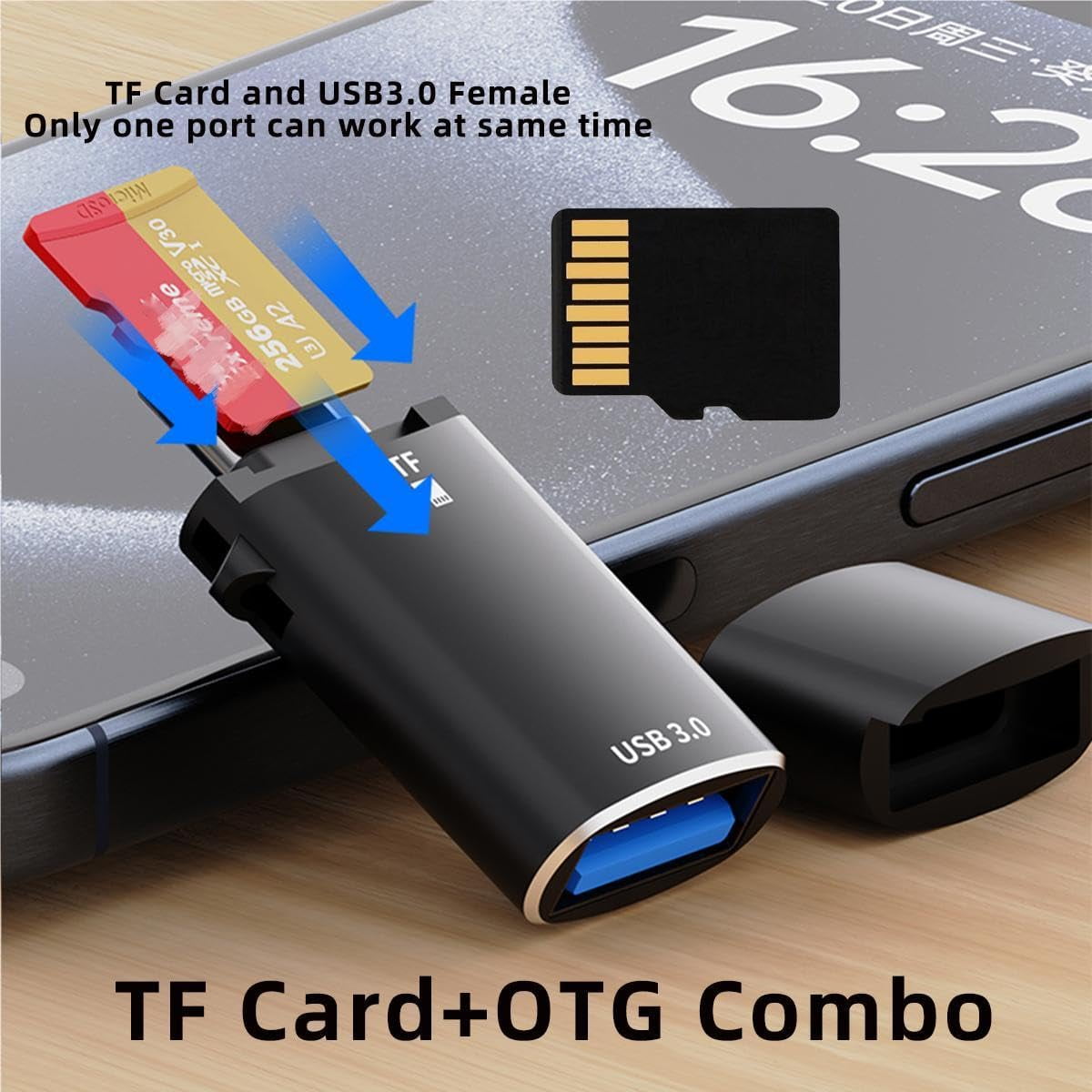Chenyang 10Gbps USB-C Type-C to USB 3.0 Female OTG & TF Micro-SD Card ...