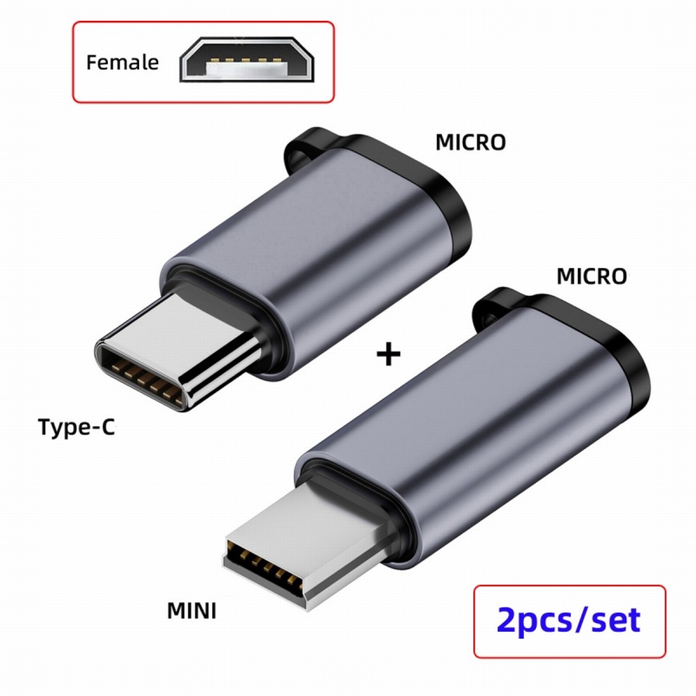 Chenyang 2pcs/lot USB2.0 Micro Female to Mini USB Type-C USB-C Male ...