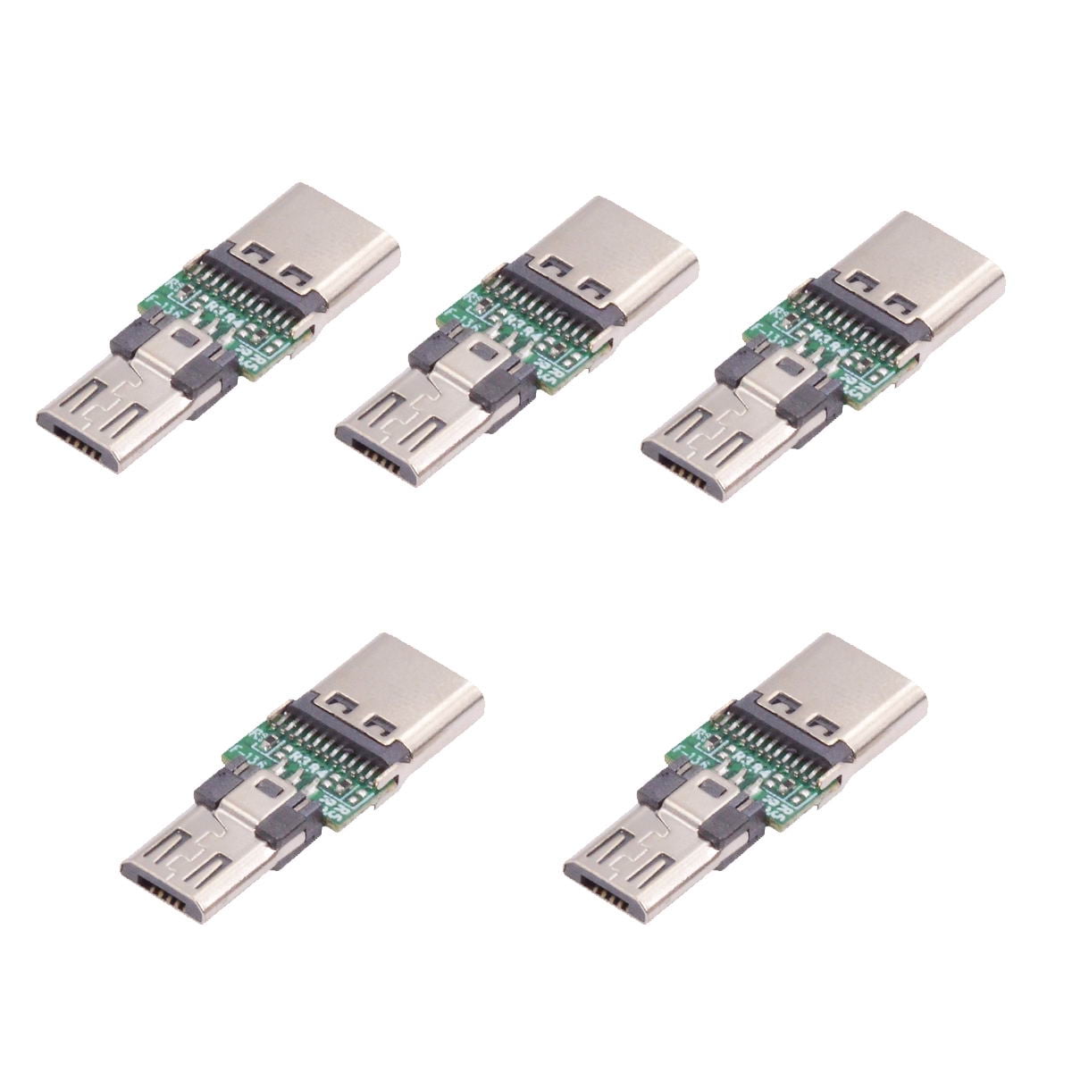 Chenyang 5pcs/lot Micro USB 2.0 5Pin Male Connector to USB Type-C Female Power Data PCBA Adapter ...