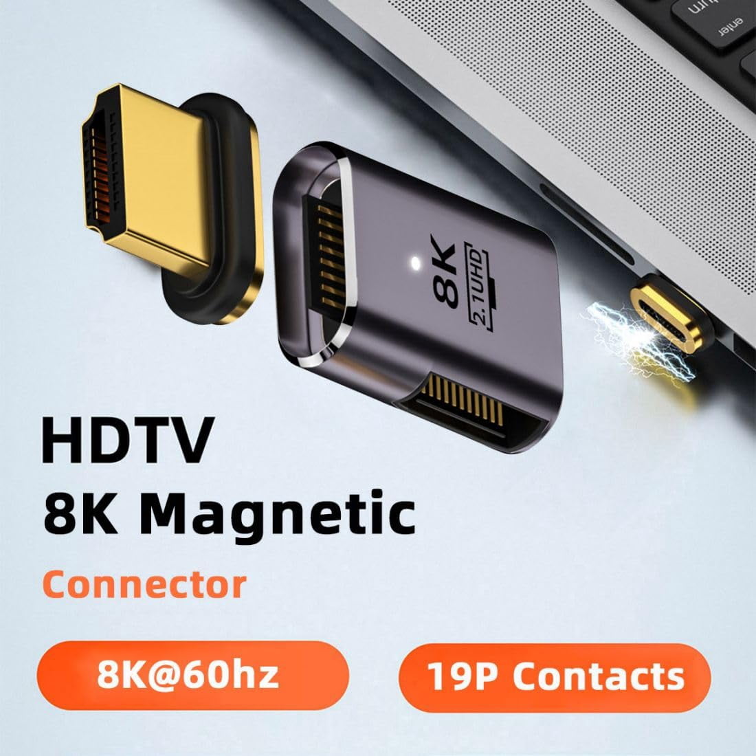 Chenyang 90 Degree Left Angled Magnetic 8K Type-A HDMI 2.1 Male to ...