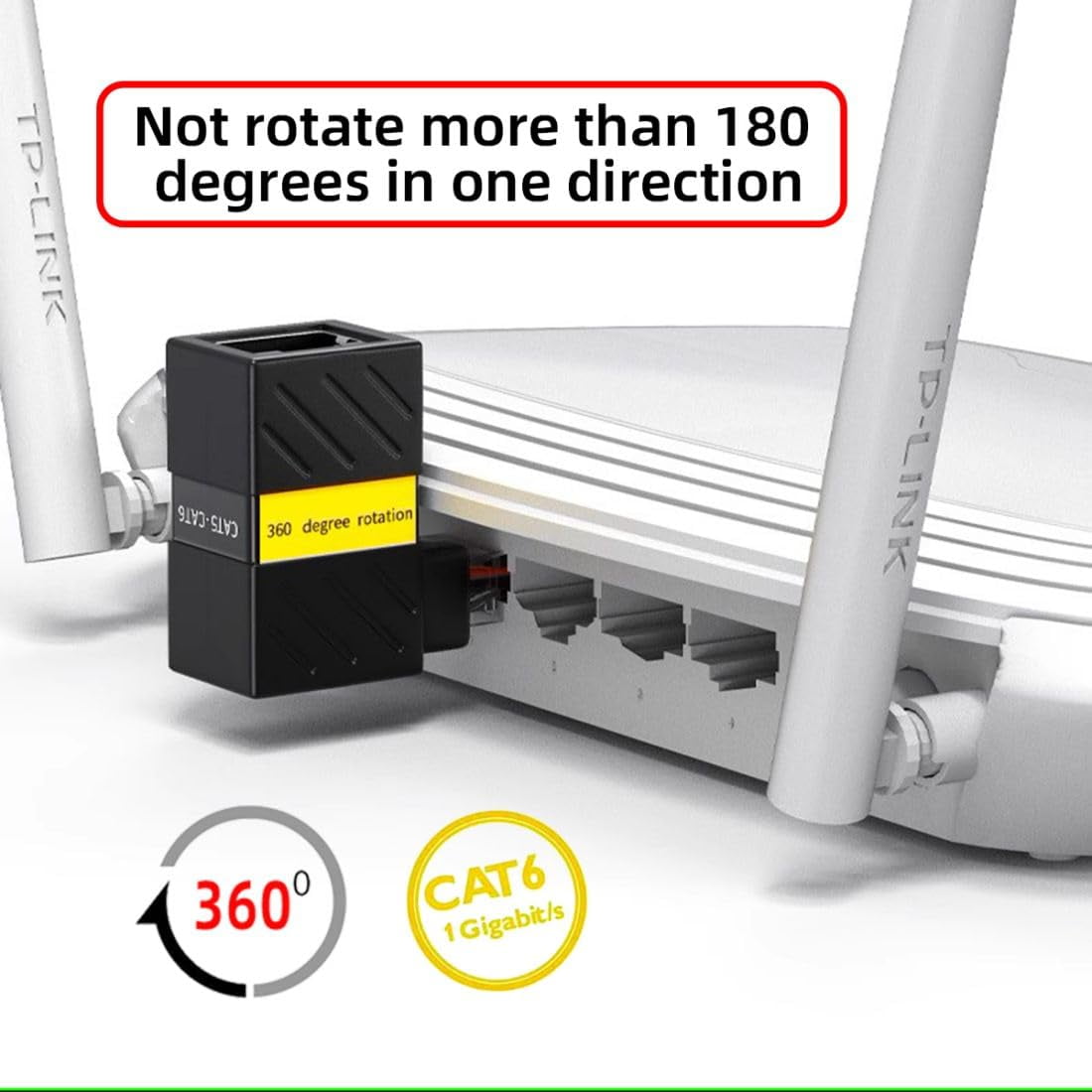 Chenyang CAT6 UTP Male to Female 360 Degree Angled Rotating Adapter ...